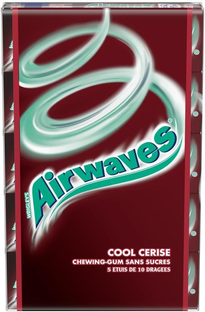 AIRWAVES - Chewing gum Cool Cherry without sugars - 5 packs of 10 ...