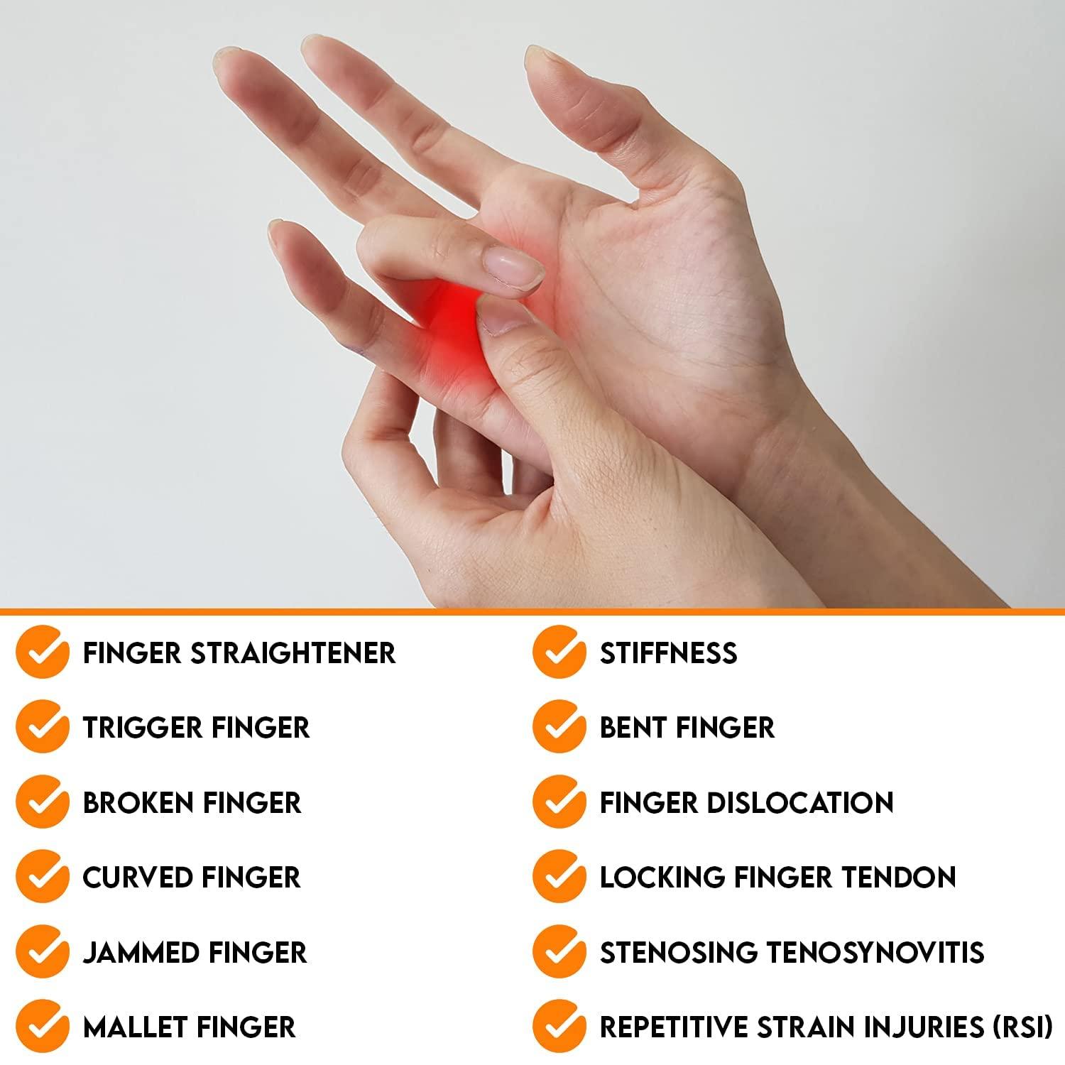 Trigger Finger Splint Brace - 2 Pack Adjustable Support for Tendonitis ...