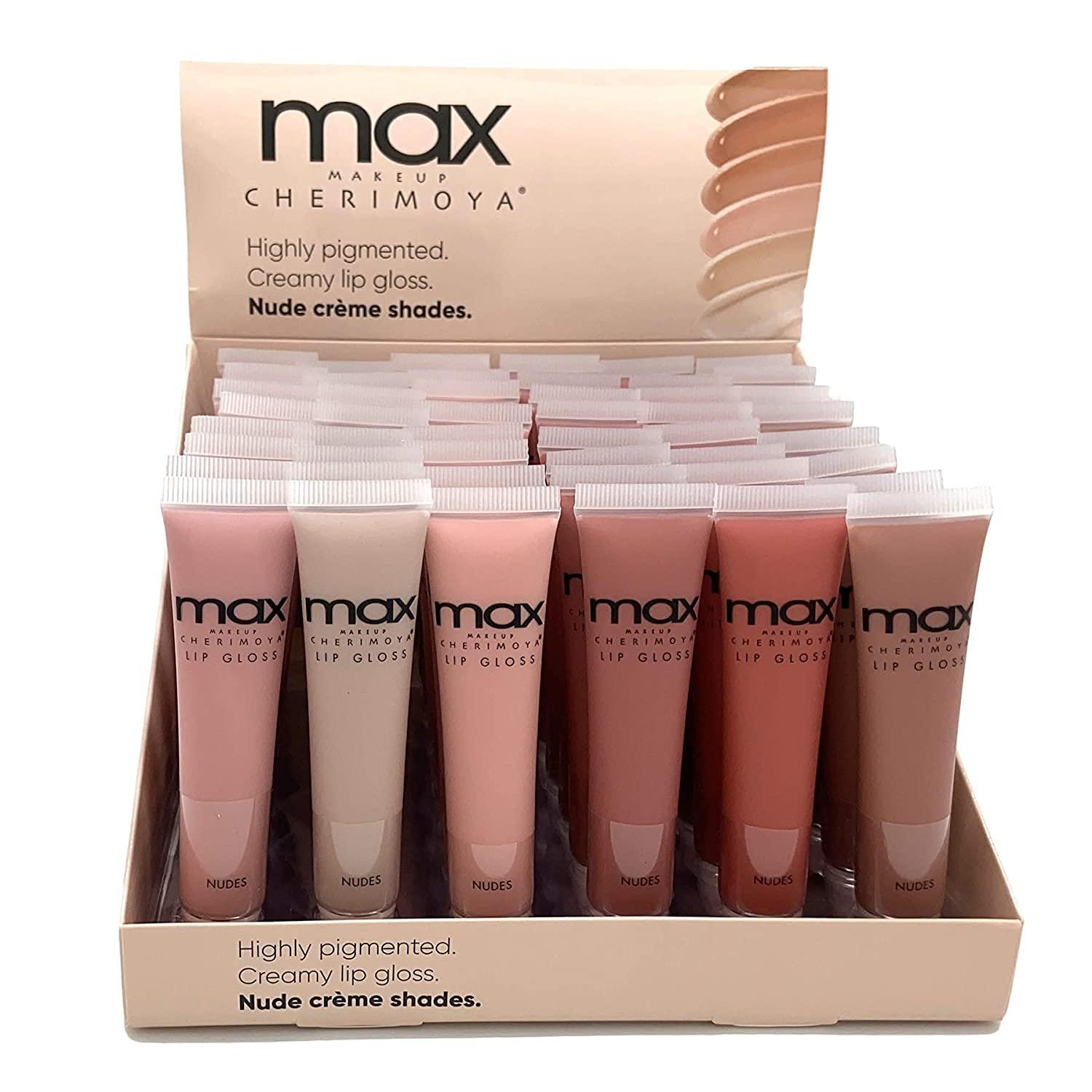 MAX Makeup Cherimoya Lip Polish - 6-Pack Nude Gloss Shades | Long ...