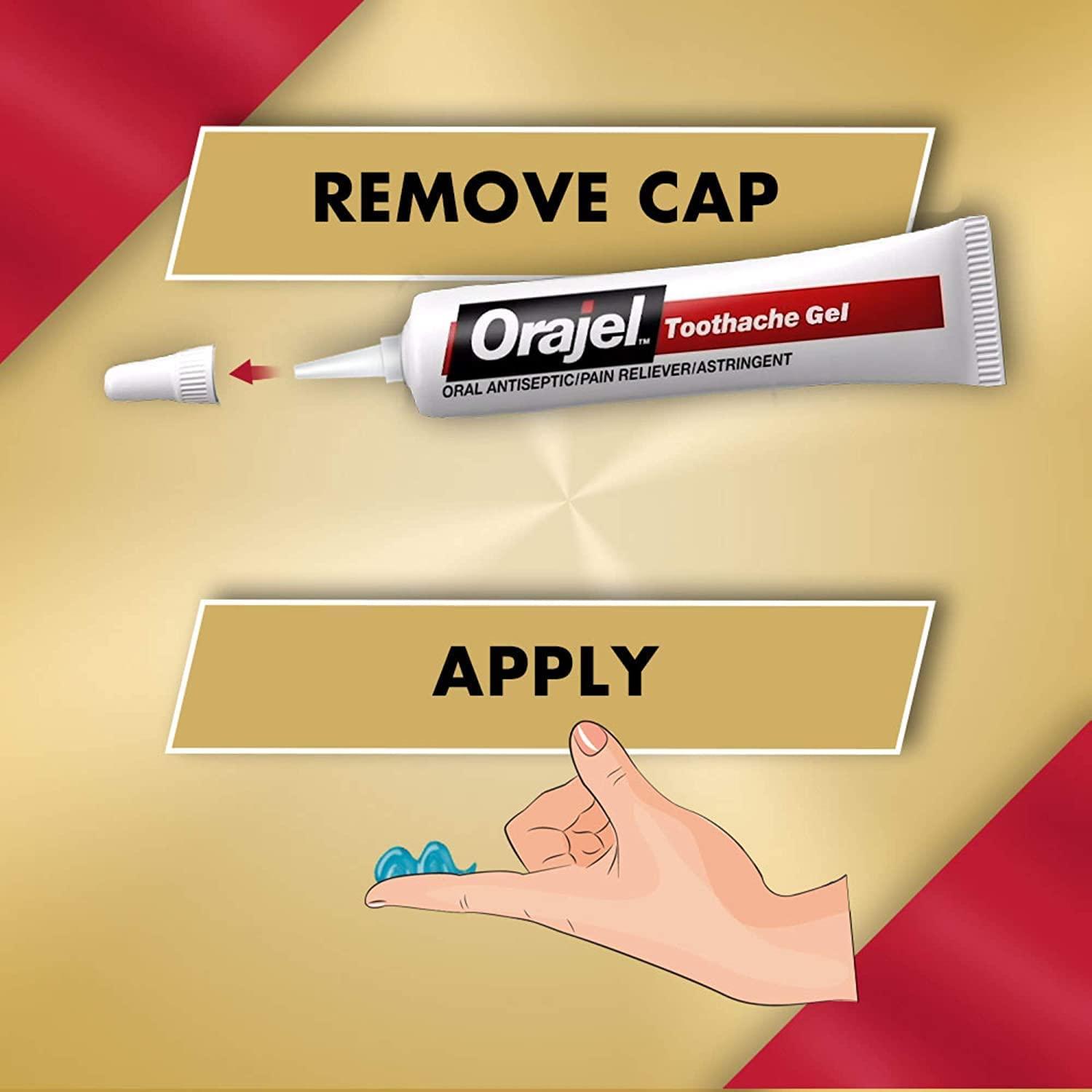 Orajel Instant Pain Relief Gel for Severe Toothache - 0.25 oz (2 Pack ...