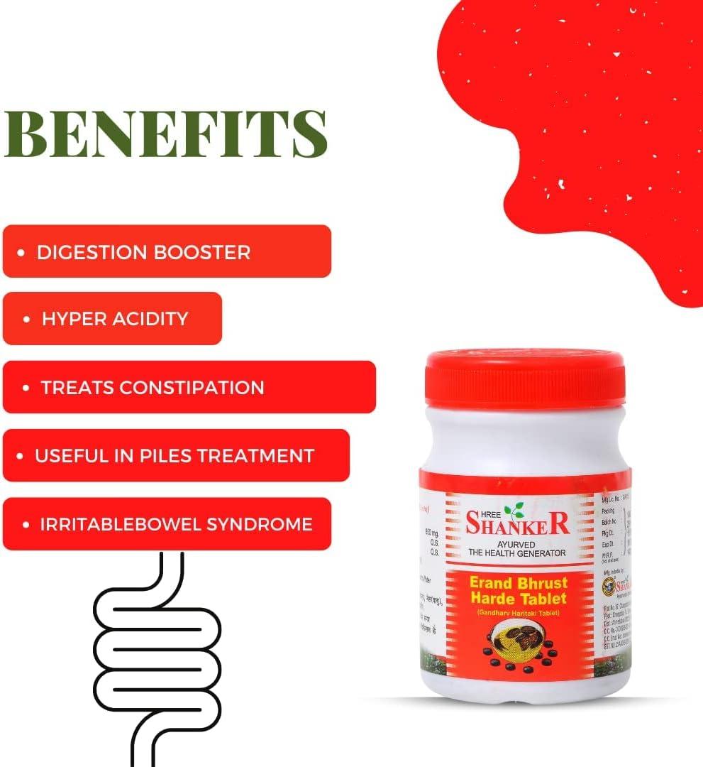 Shree Shanker Ayurvedic Gandharv Haritaki Tablet 100Tab - Erand Bhrust ...