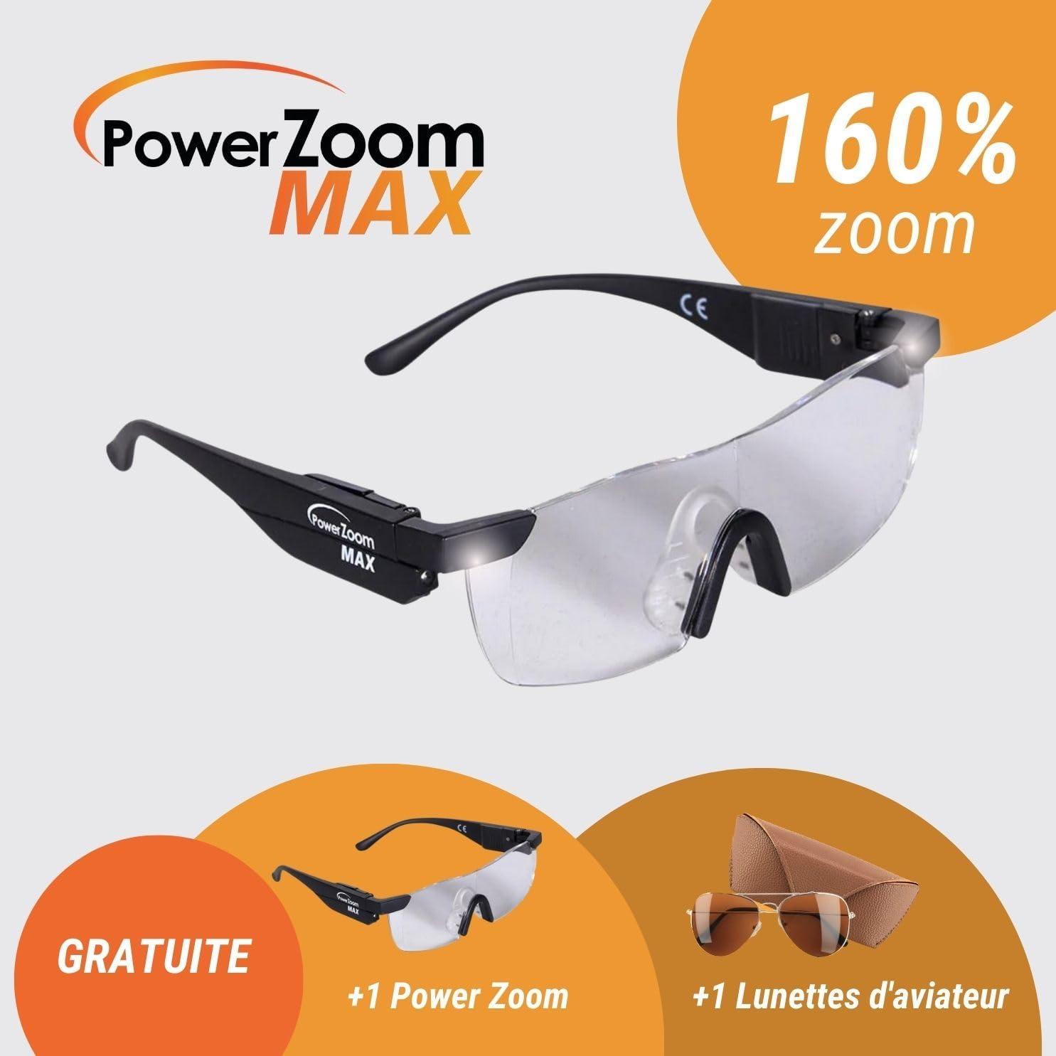 Power Zoom Max Enlargement Glasses +160% with LED Light - 2 Pack for ...