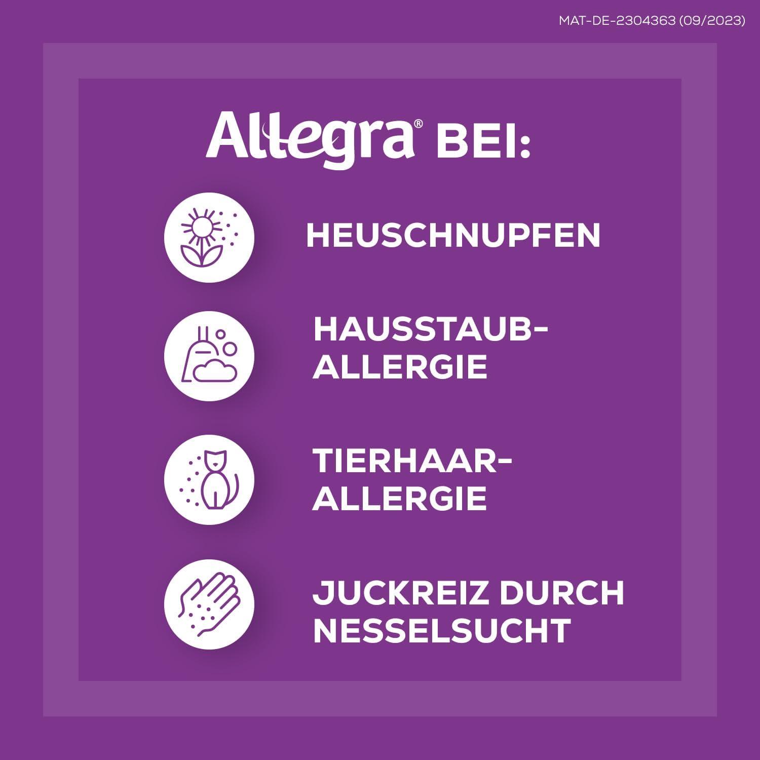 Allegra Allergy Tablets 20 STK - Fast Acting Bilastine Antihistamine ...
