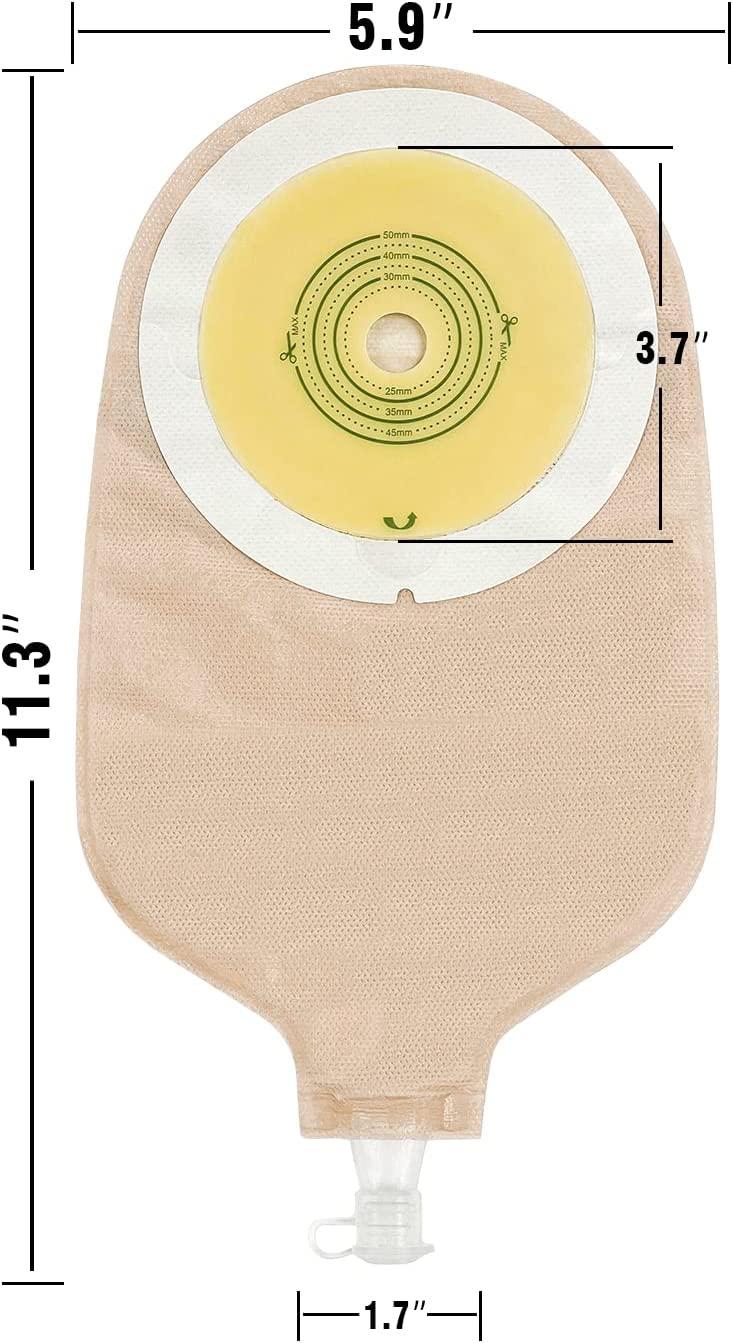 Carbou 15PCS One-Piece Urostomy Bag Drainable Pouches + Measure Card ...