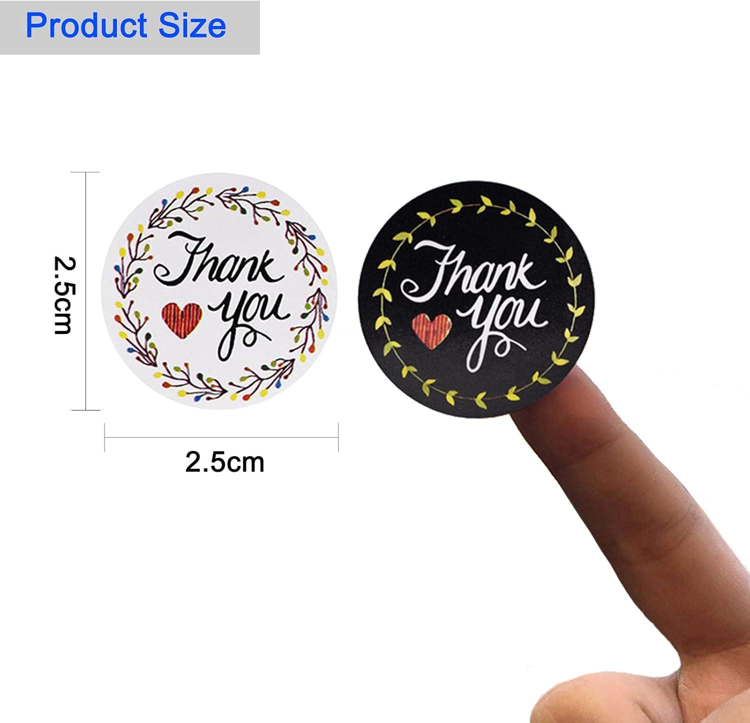 Buy 1000 Round Self-Adhesive Thank You Stickers - Perfect for Gifts ...