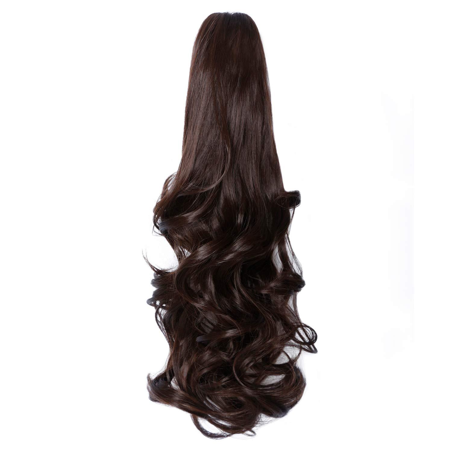 Parxitn 40cm Ponytail Extension - Clip-in Synthetic Hair Topper M4 ...