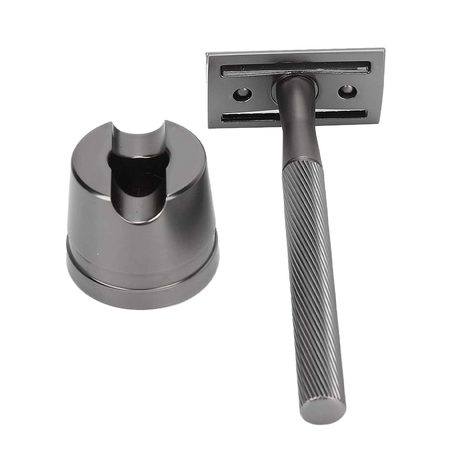 Anggrek Double Edge Razor Stand - Stylish Black Barber Rack Kit for Men ...