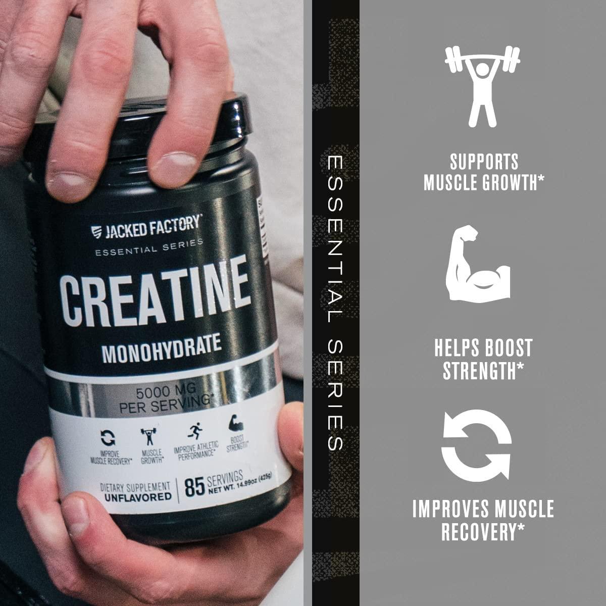 Premium Creatine Monohydrate Powder - 5g, 85 Servings | Boost Muscle ...
