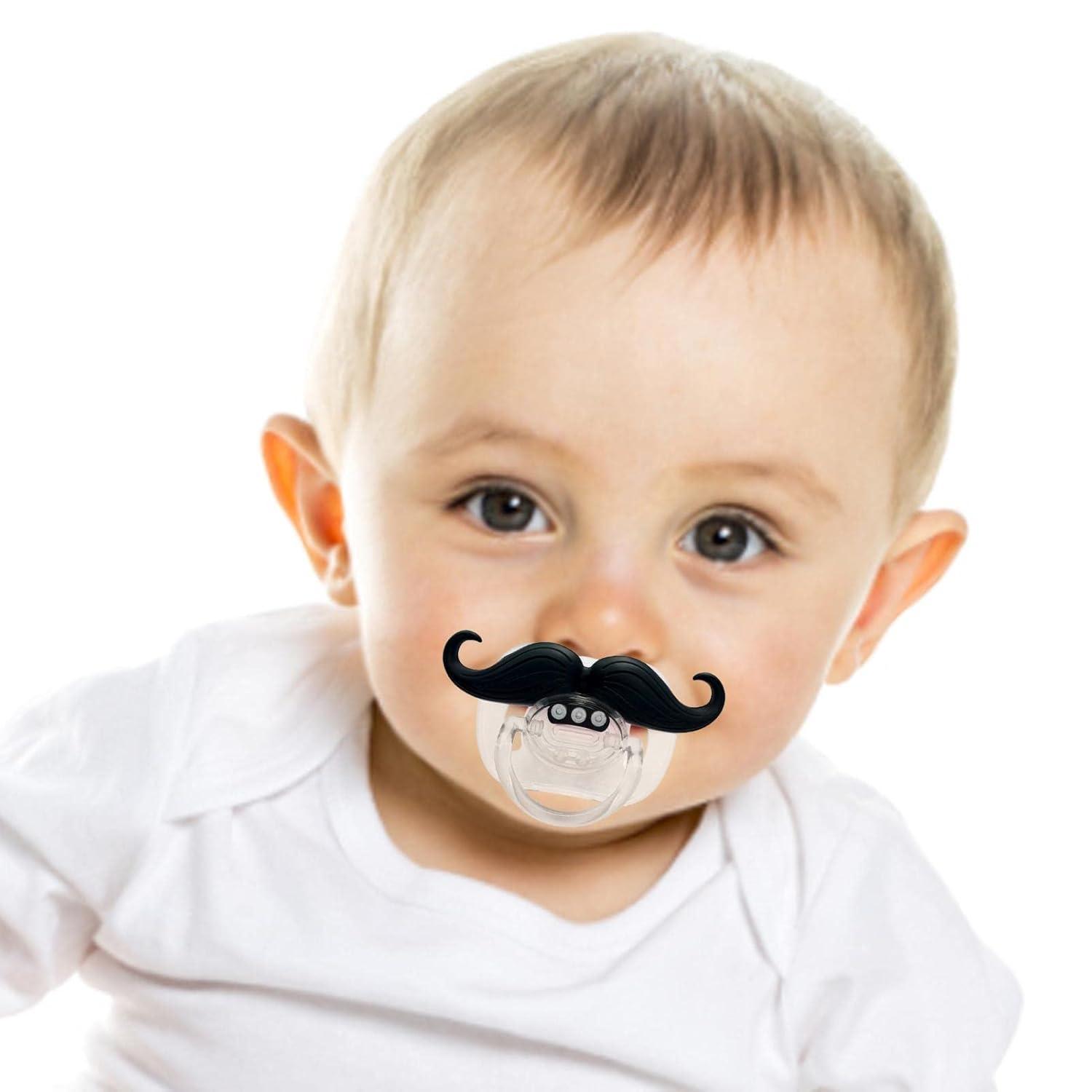 Funny Silicone Baby Pacifier with Beard & Mustache | Food-Grade Safe ...