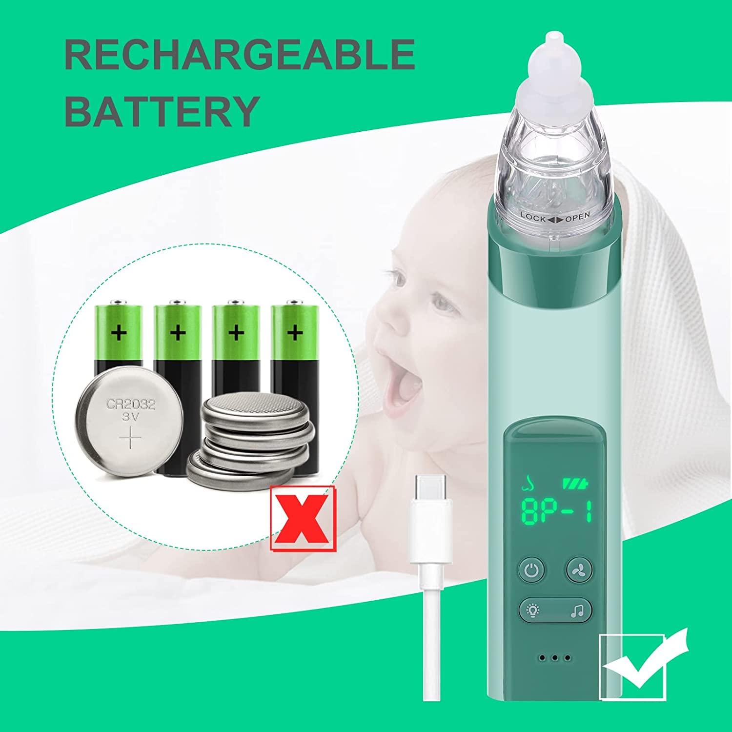 Baby Nasal Aspirator - Rechargeable Nose Sucker with 3 Suction Levels ...