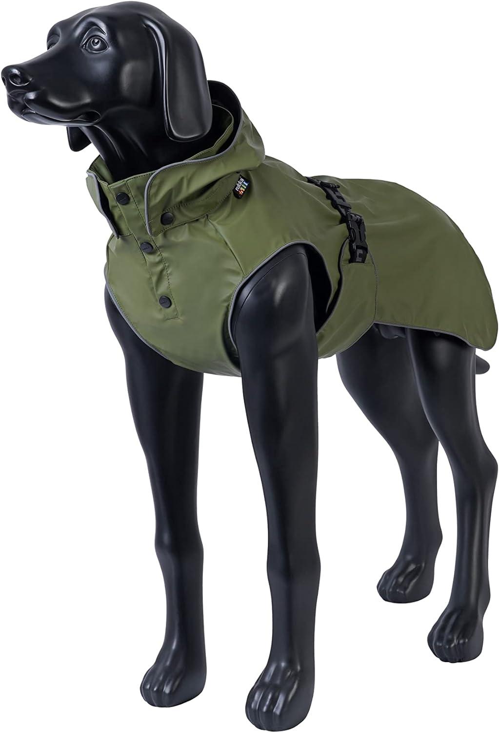 Rukka Pets STREAMY ECO Raincoat for Dogs - Dark Olive Green | Durable ...