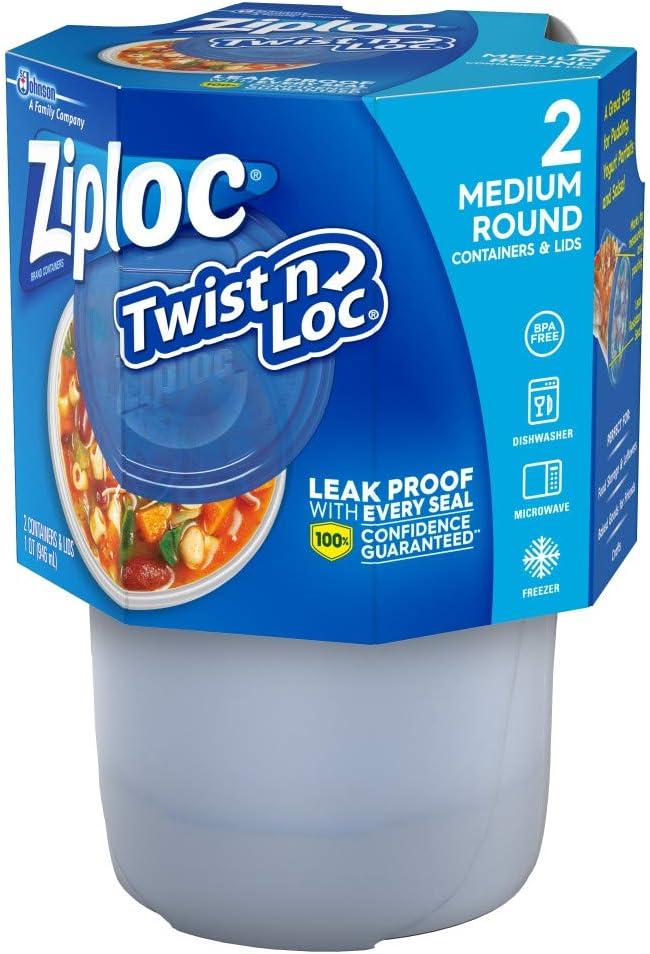 Ziploc Twist 'n Loc 32 oz Container 2 Count - Convenient Food Storage ...