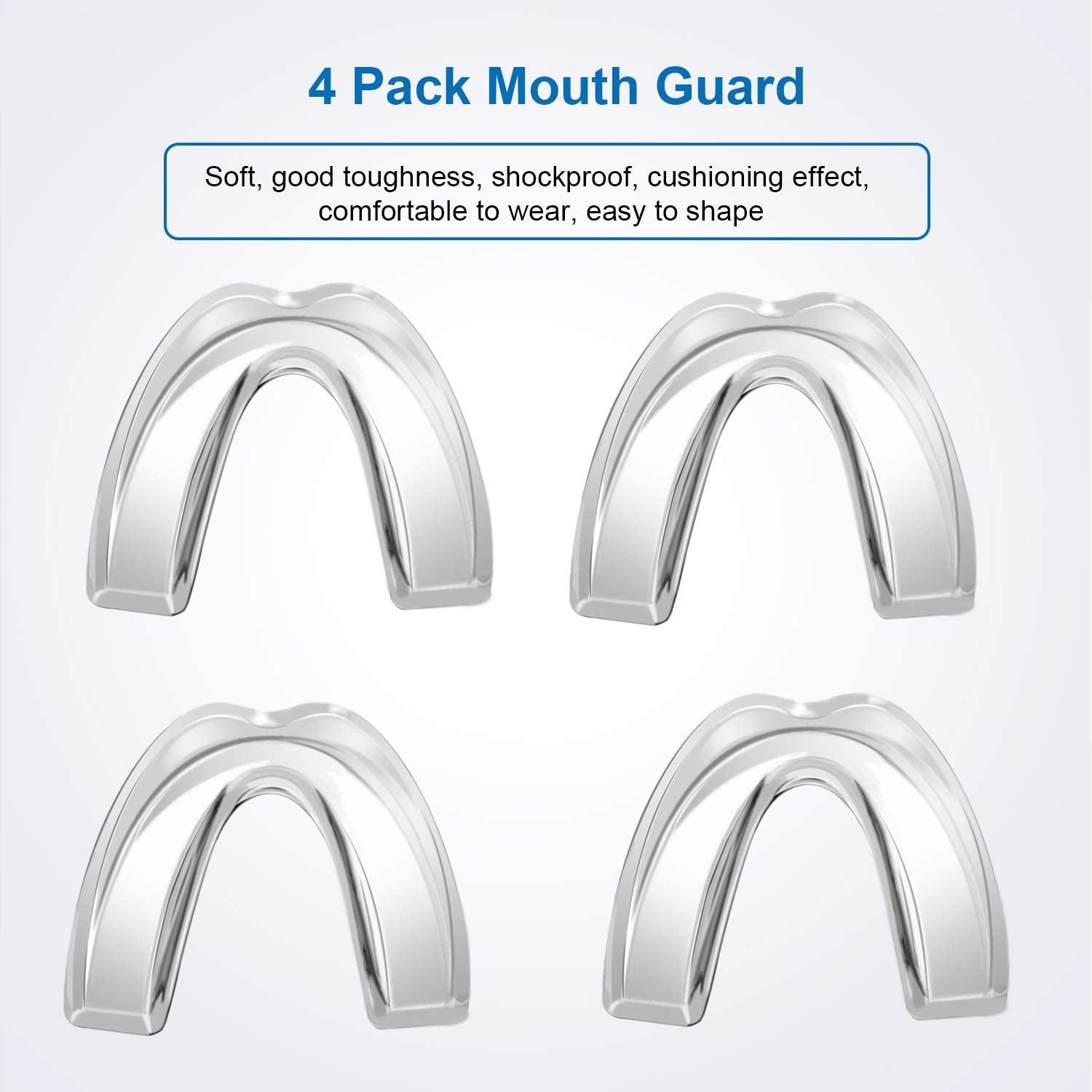 Kids Mouth Guard Pack of 4 - Stop Grinding Teeth & Bruxism - TMJ Relief ...