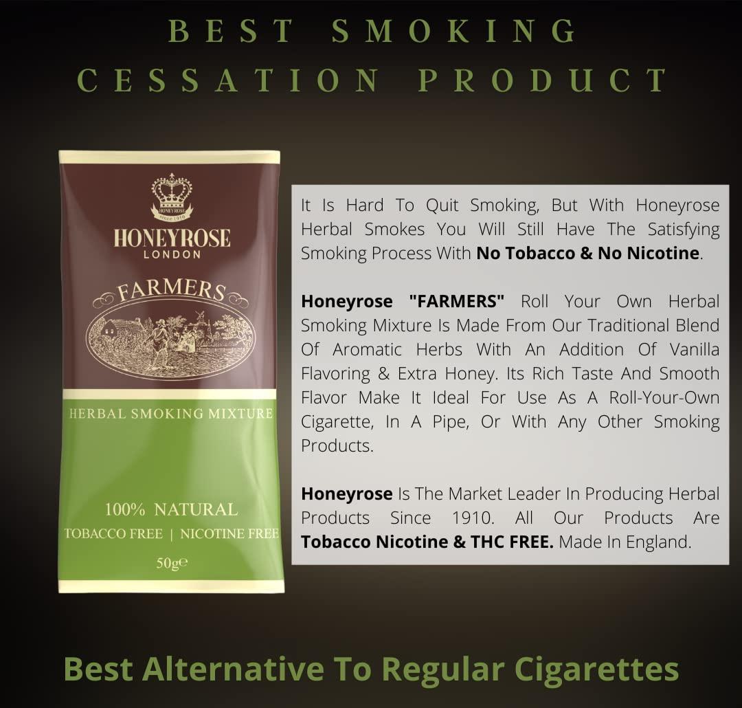 Honeyrose Farmers Tobacco & Nicotine FREE Smoking Mixture 30g/1oz ...