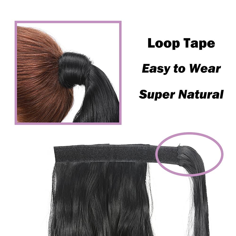 Shop 45cm Black Wavy Ponytail Clip-In Braid Extension - Realistic ...