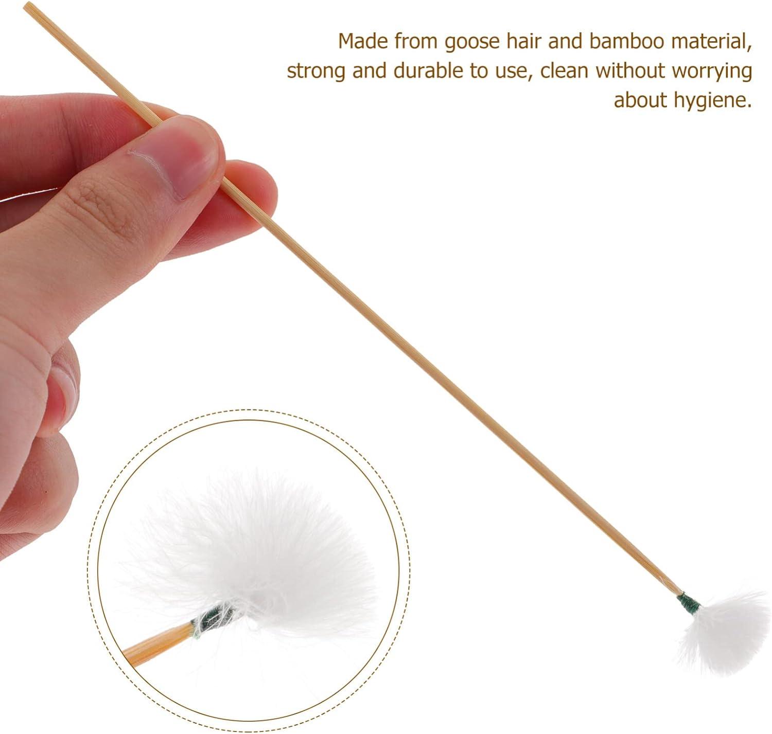12Pcs Bamboo Handle Goose Hair Ear Pick - Ear Wax Remover & Cleaner ...