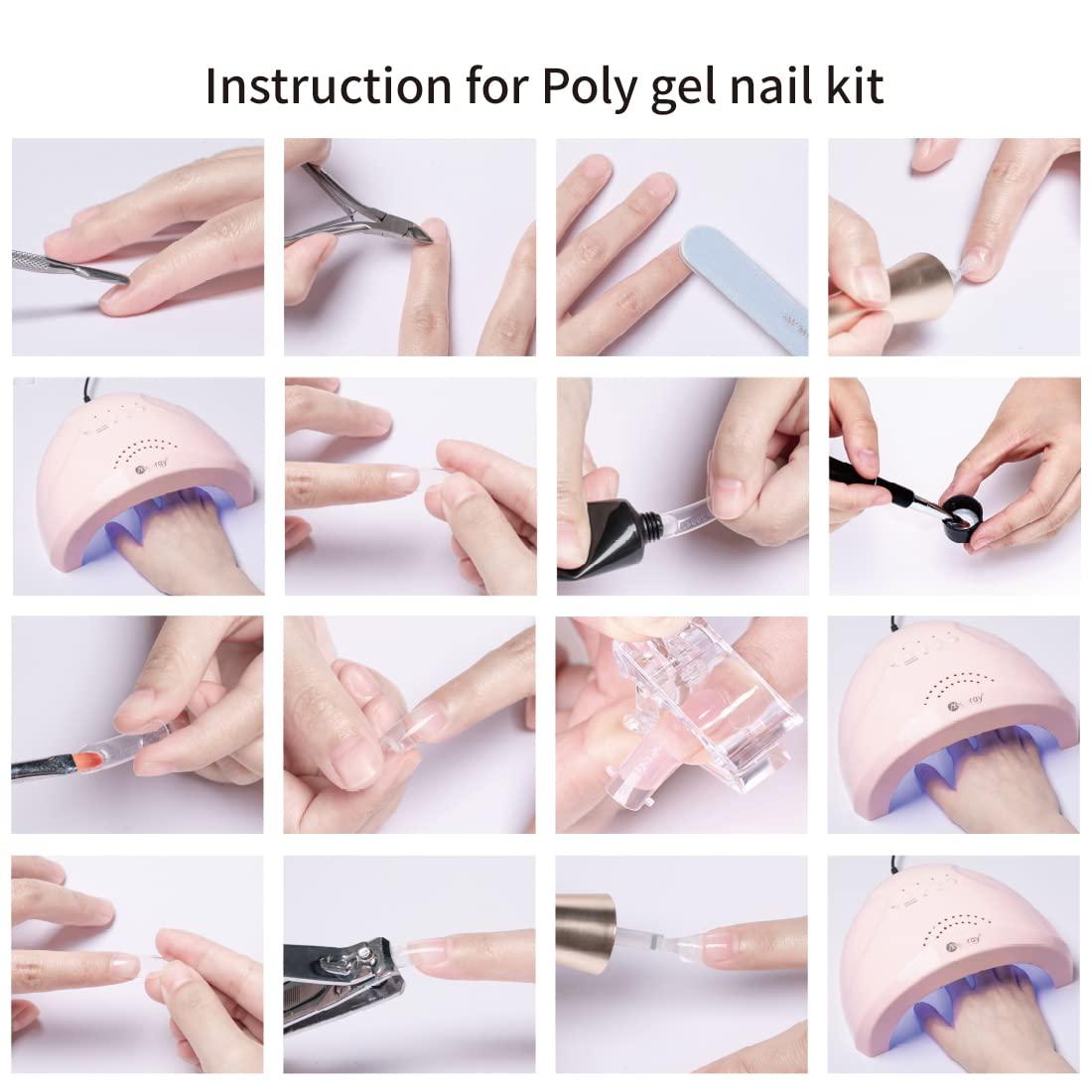 Mobray Poly Gel Nail Kit - 6 Color Builder Gel Trial Set for Easy At ...