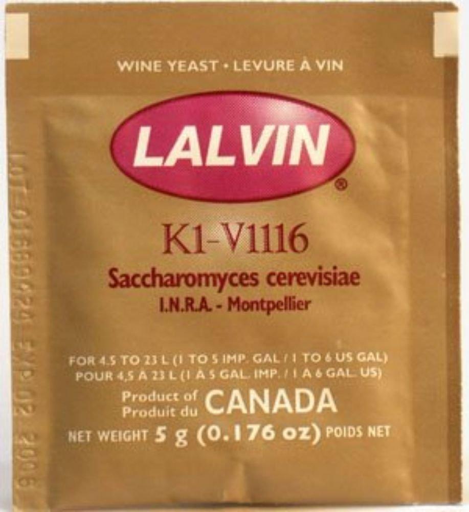 Lalvin K1-V1116 Saccharomyces Cerevisiae - 5g Pouches (Pack of 3) | Buy ...