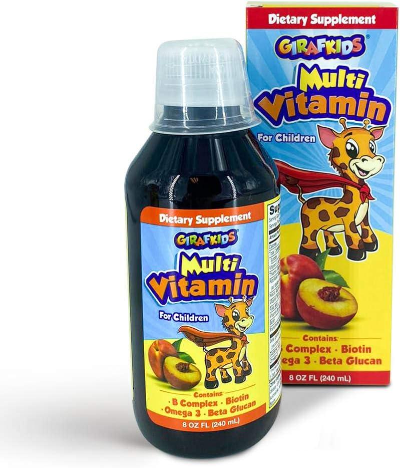 GirafKids 8oz Toddler Multivitamin Syrup - Omega 3, Beta Glucan ...