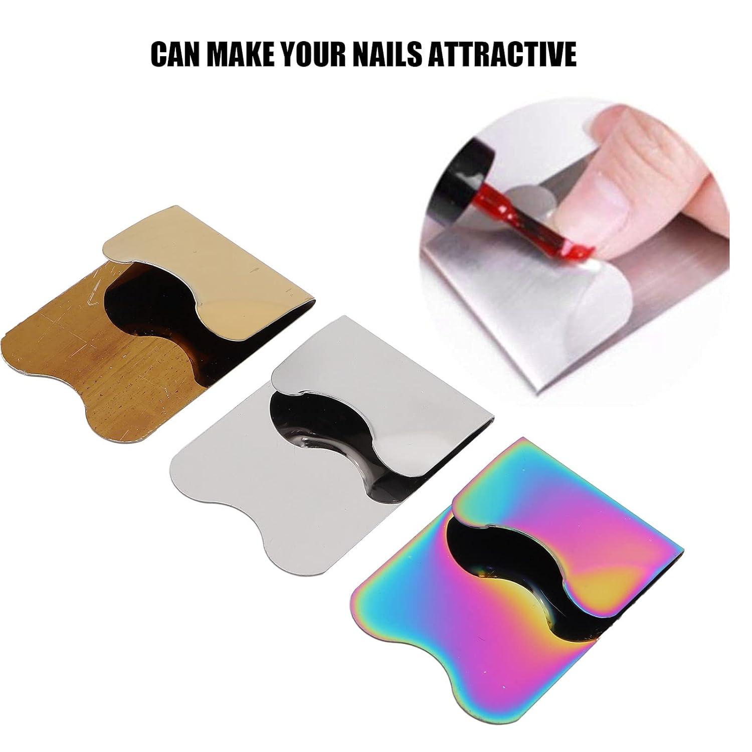 3pcs Nail Art Templates | Stainless Steel Edge Cutter for French DIY ...
