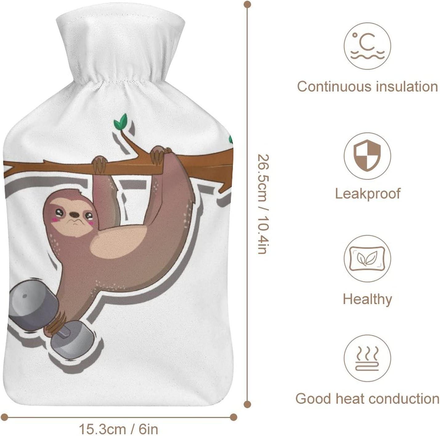 Funny Sloth Hot Water Bottle - Plush Cover Hand Warmer for Adults ...