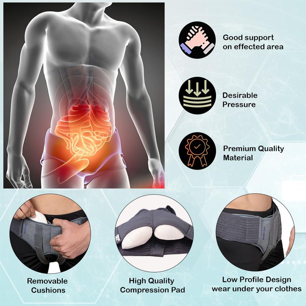 Wonder Care Double Inguinal Hernia Support Truss - Grey, Adjustable ...