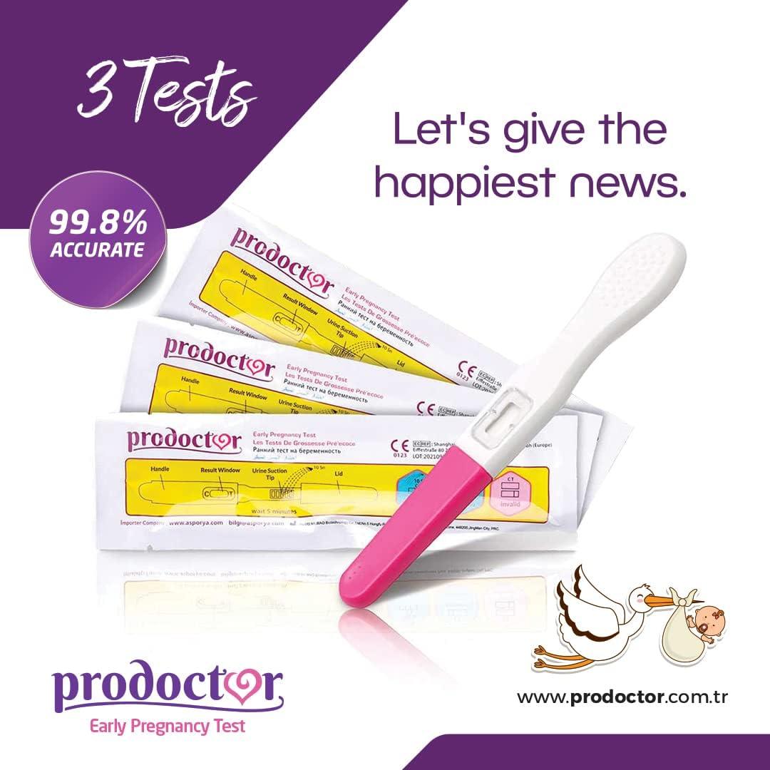 Prodoctor Early Pregnancy Tests Pack of 3 - Home Kit One Step Tests ...
