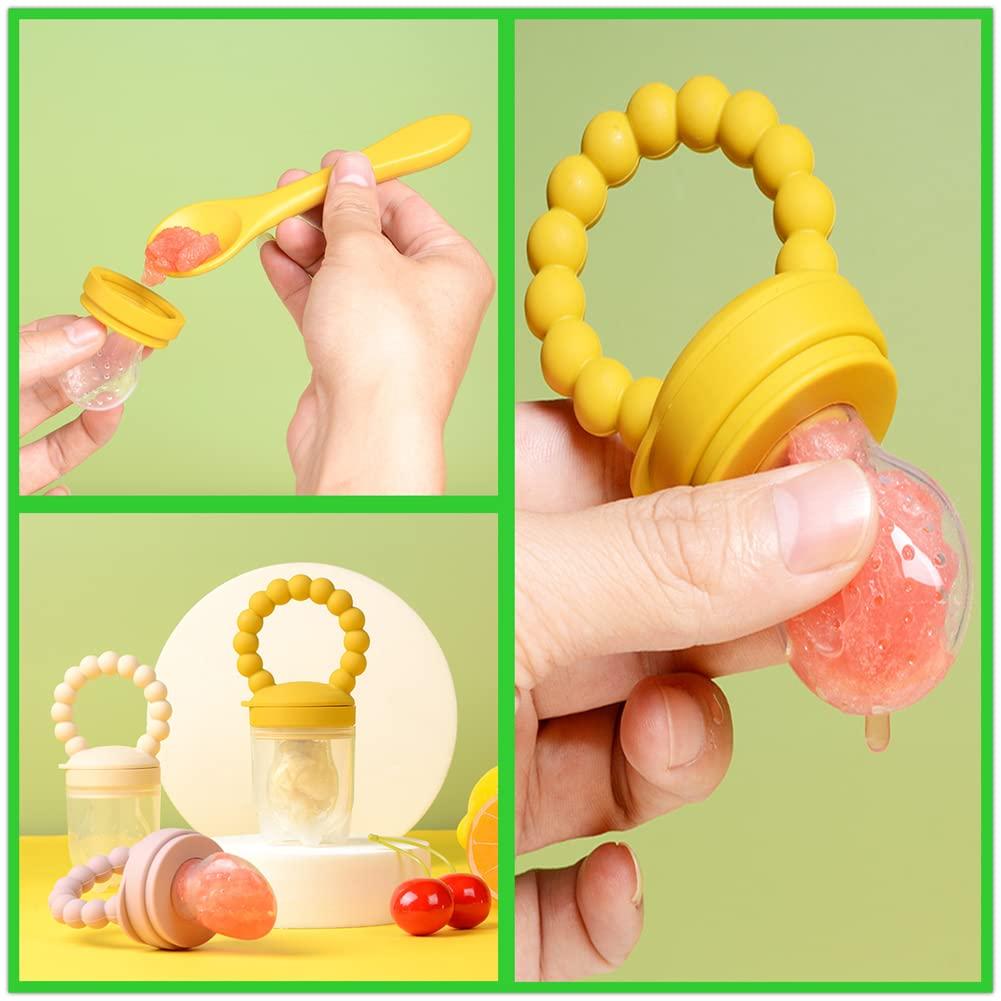 Baby Fruit Food Feeder Pacifier Teether for Babies 4 M+ Milk Frozen Set ...