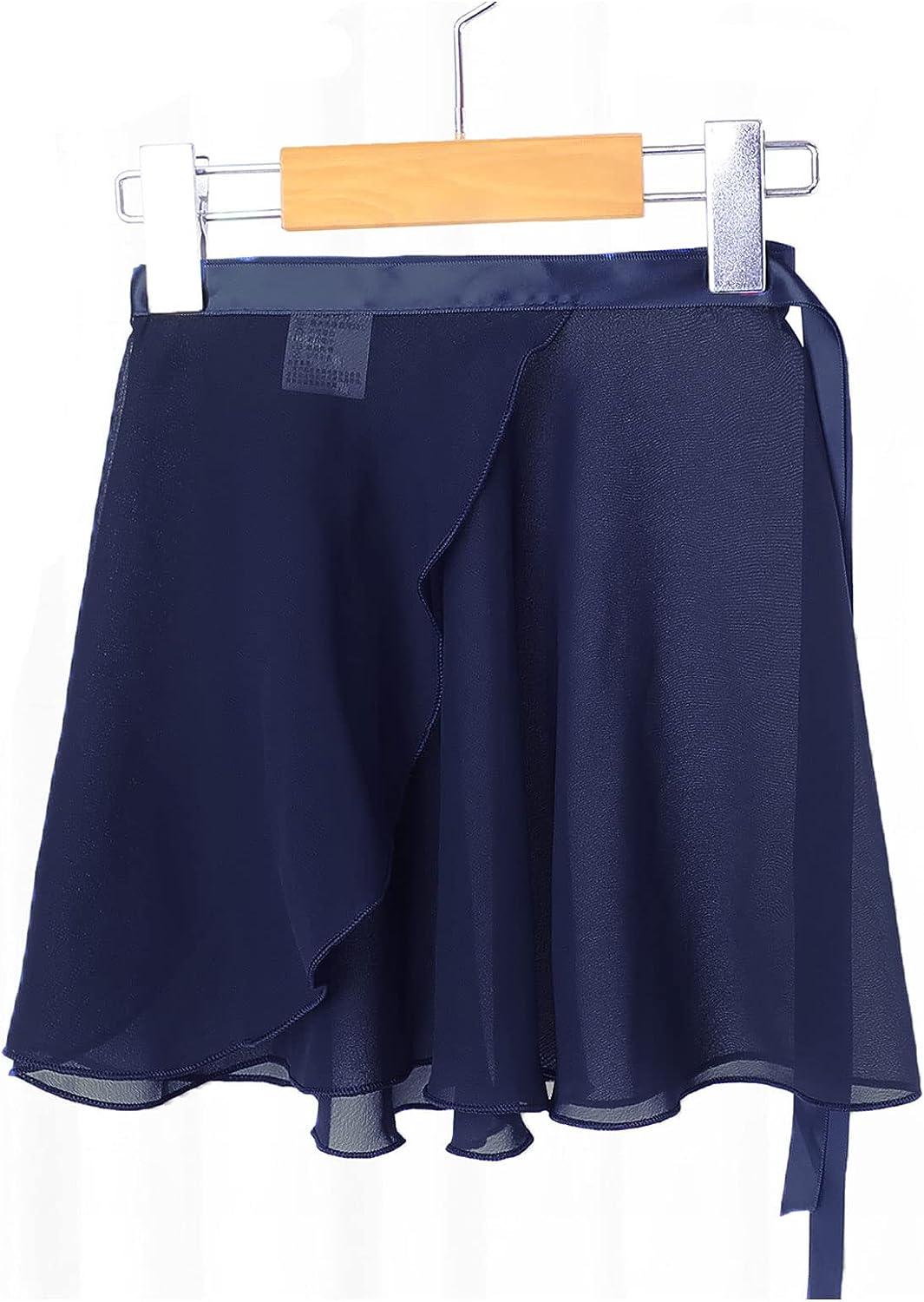 Daydance Black Sheer Chiffon Ballet Wrap Skirt for Girls | Navy | Size ...