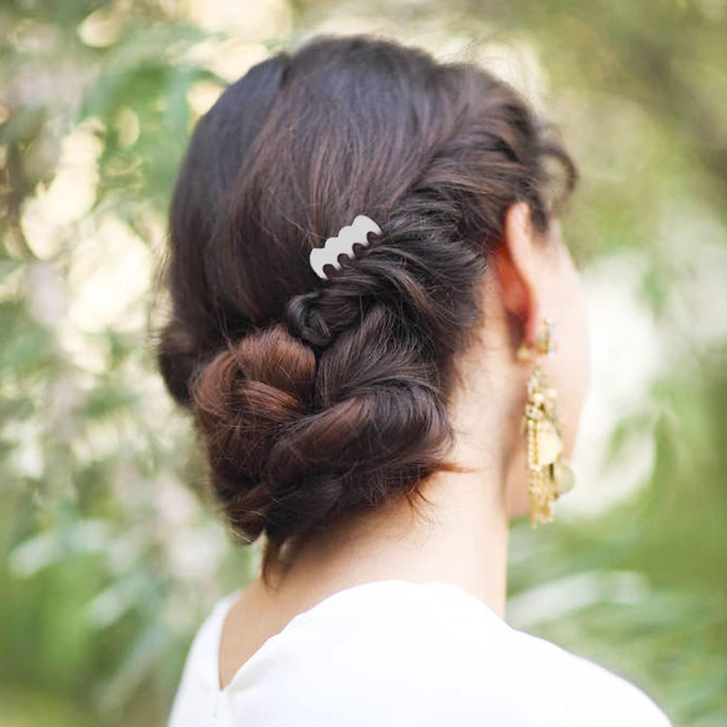 20 Pack Small Silver Metal Side Hair Combs - DIY Hair Accessories for ...