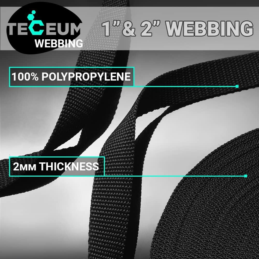 TECEUM Heavy Duty 1 Inch Black Webbing for Climbing - 1-10 Yards | Buy ...