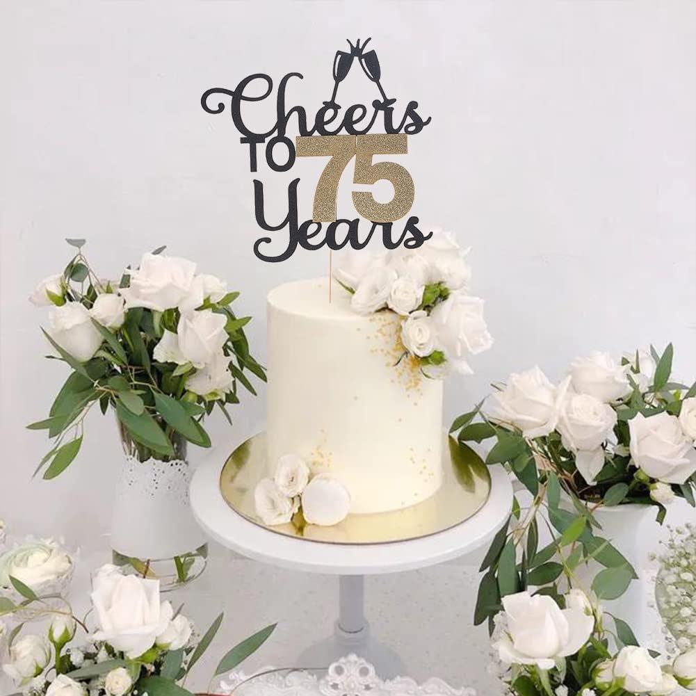 Cheers to 75 Years Cake Topper 75th Birthday Cake Topper for Brithday ...