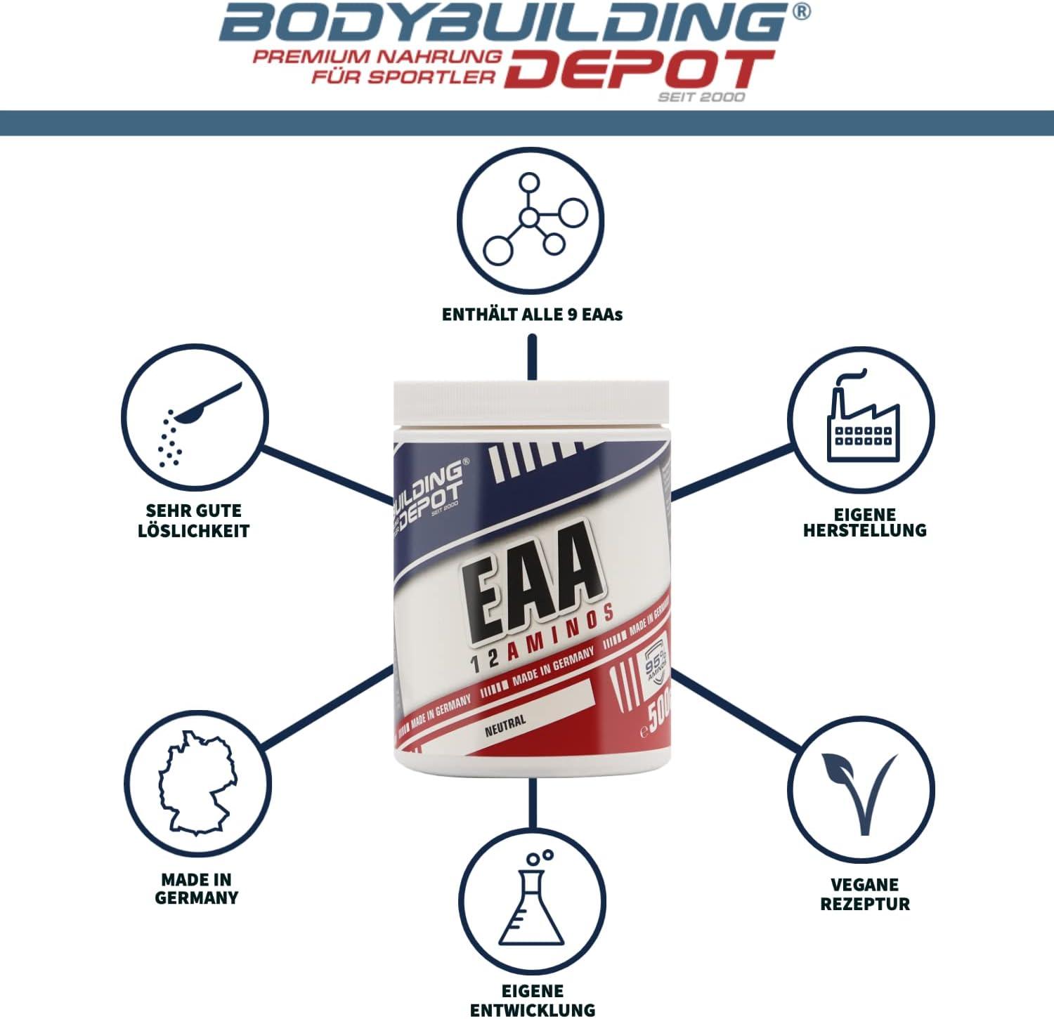 Bodybuilding Depot EAA Powder 500g - Vegan Apple Flavor | All Essential ...