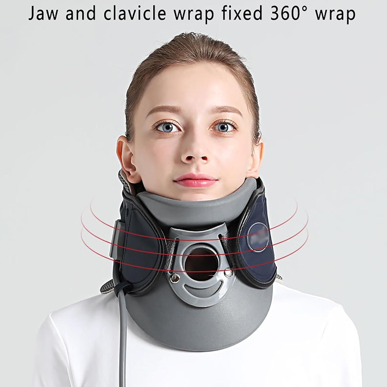 Adjustable Cervical Spine Traction Device - Airbag Neck Collar for Pain ...