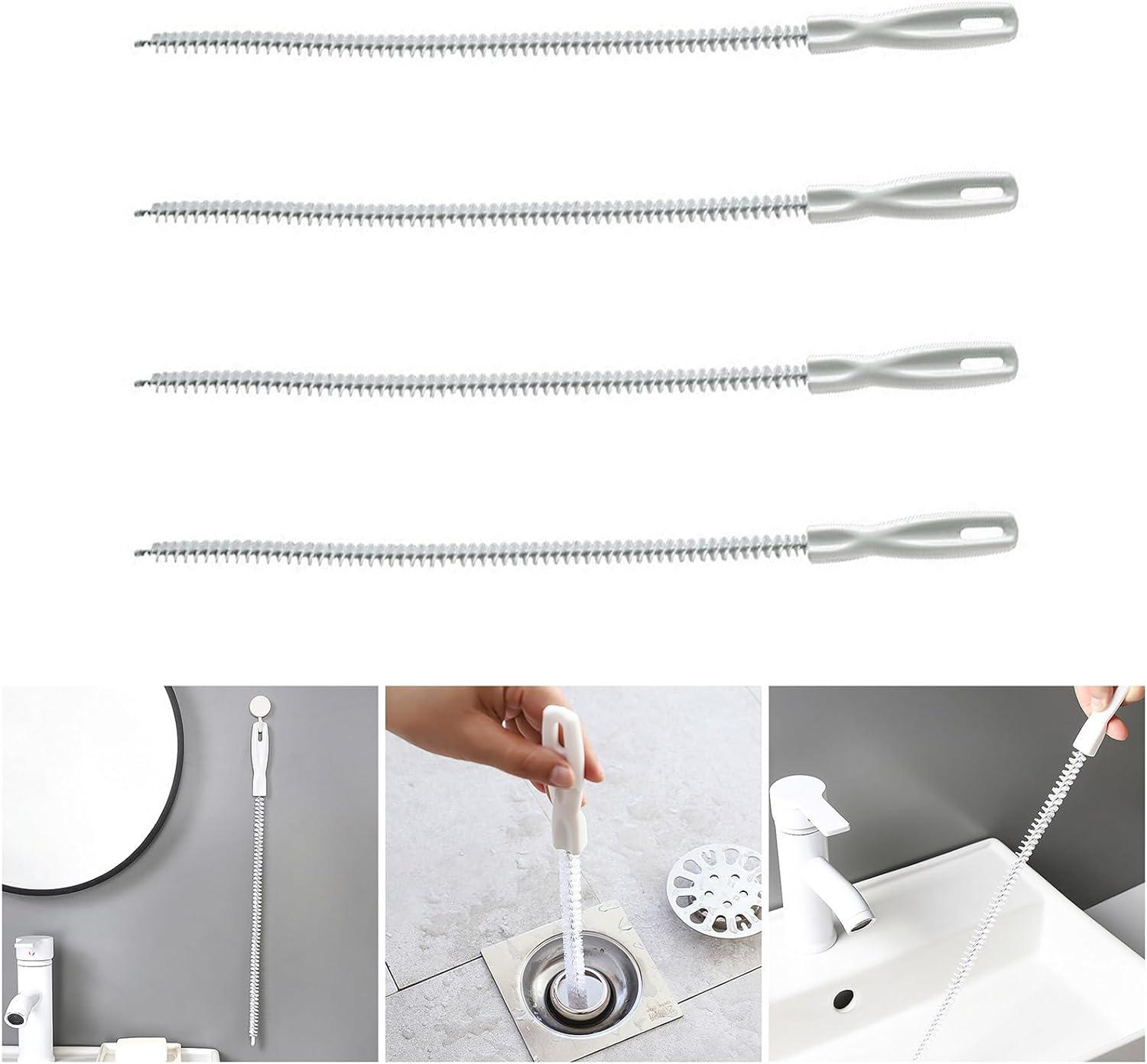 4Pcs Sewer Drain Cleaning Brush Bendable Sink Overflow Drain Brush For ...