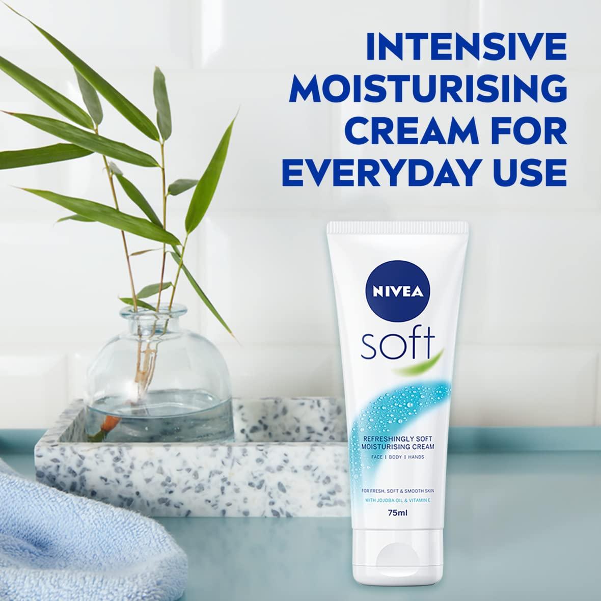 Nivea Soft Tube Moisturising Body Cream 75ml - Hydrating Formula for ...