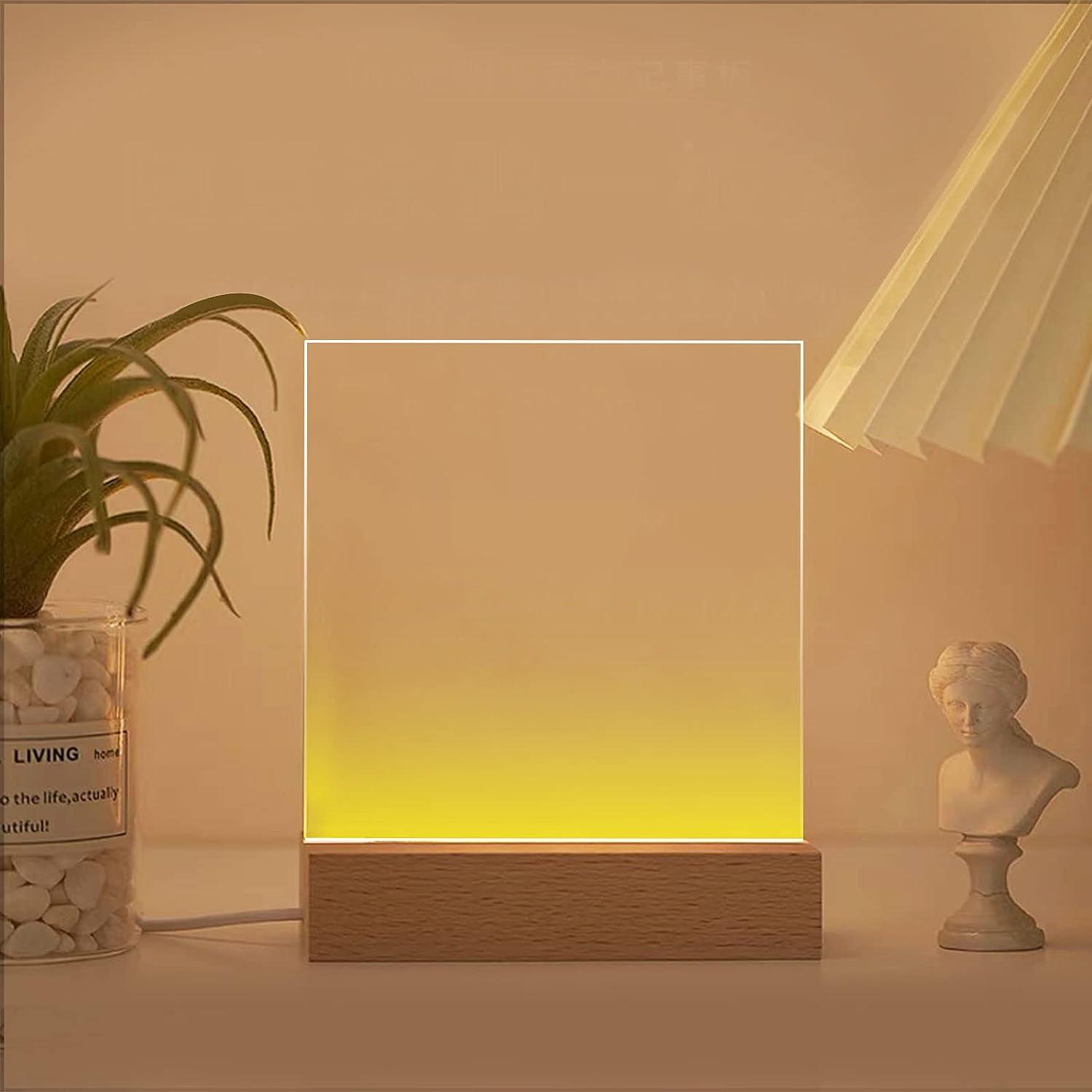12PCS 2mm Clear Acrylic Blanks for LED DIY Display Projects - Square ...