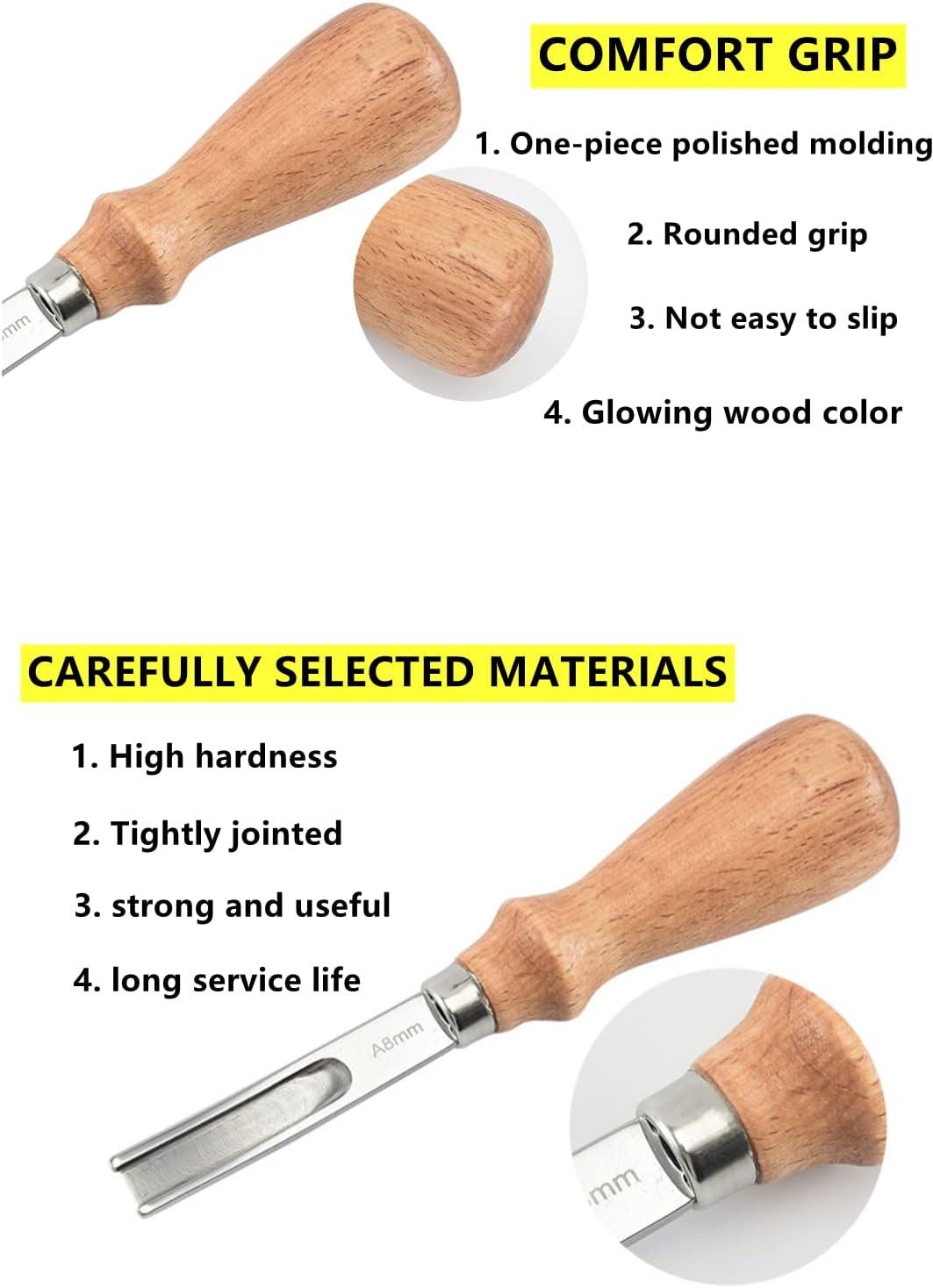 XILEWHZF Leather Edge Skiving Beveler Tool Set - Wide Mouth ...