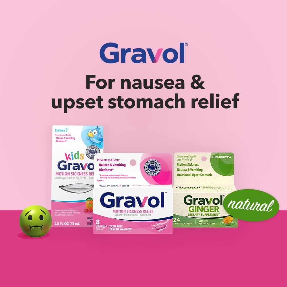 Gravol Kids Liquid 2.5 FL OZ - Motion Sickness Prevention & Relief for ...
