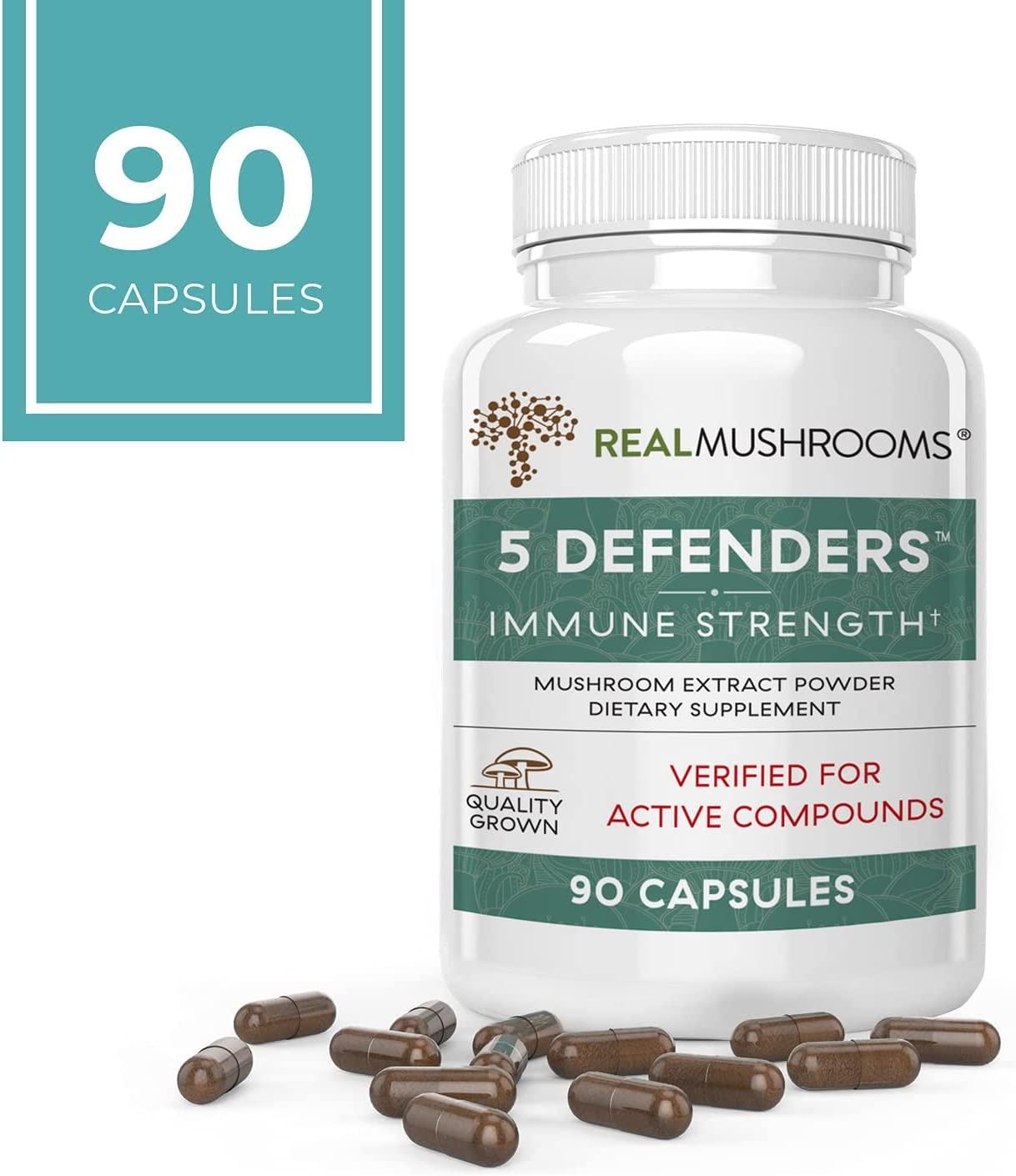 Defender Mushroom Supplements | Immune Support & Wellbeing | 90 Count ...