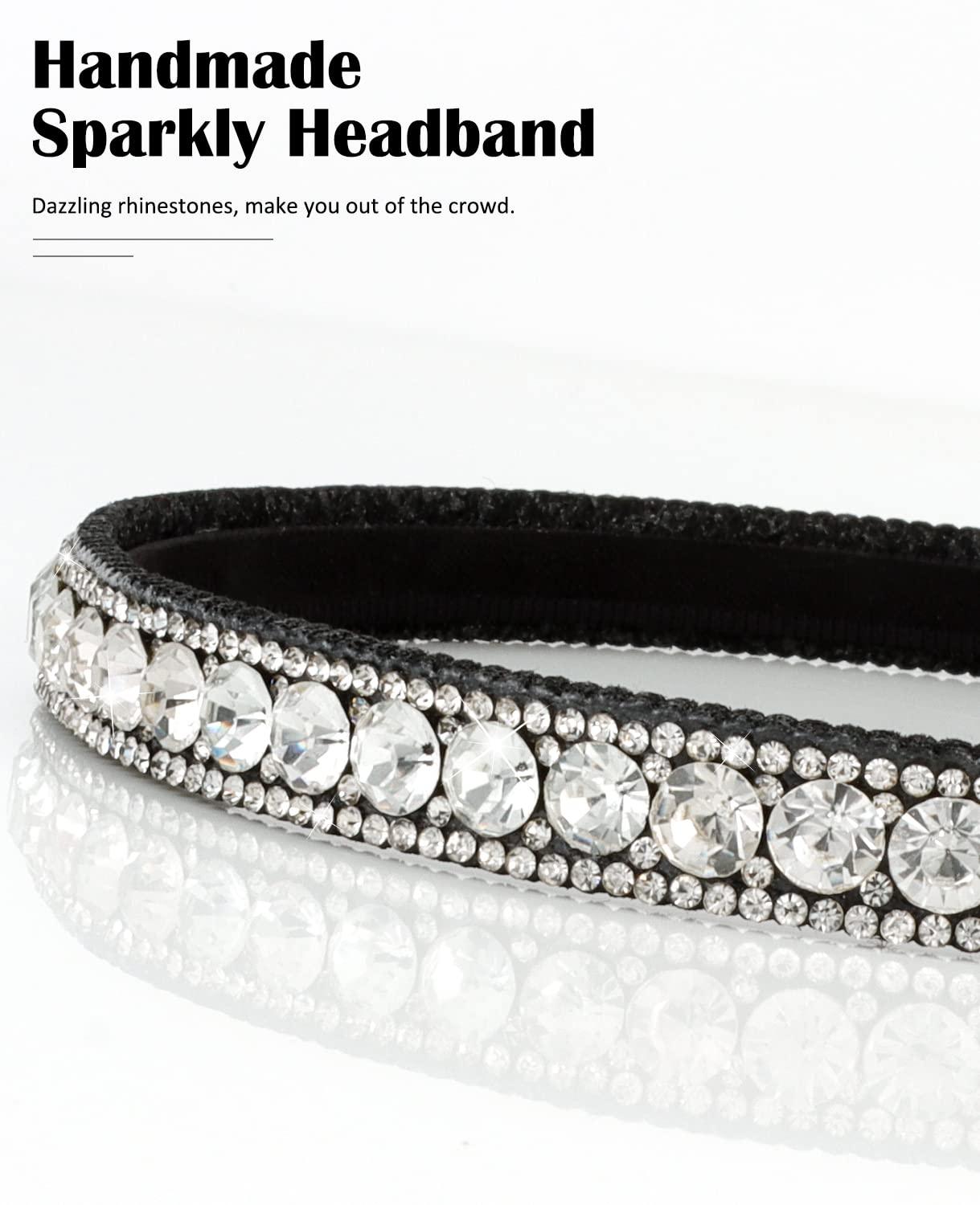 Wecoe Rhinestone Headband - Silver Non-Slip Fashion Hair Band for Women ...