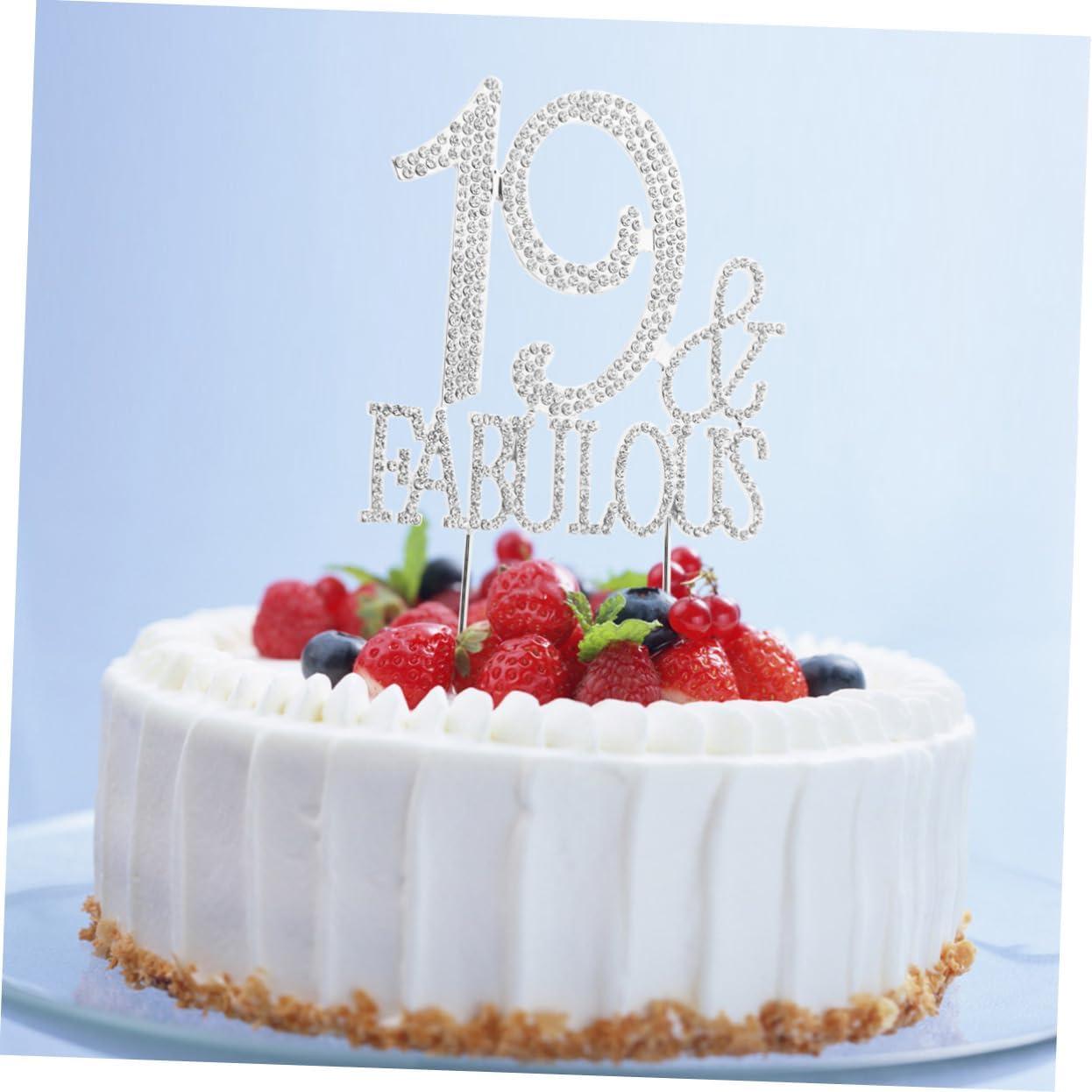 ibasenice 3pcs 19 60 Cupcake Toppers Cocktail Picks Birthday Cupcake ...