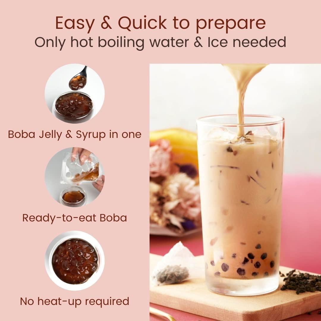 King Ping Best Tea - Boba Oolong Tea DIY Kit with Low-Calorie Brown ...
