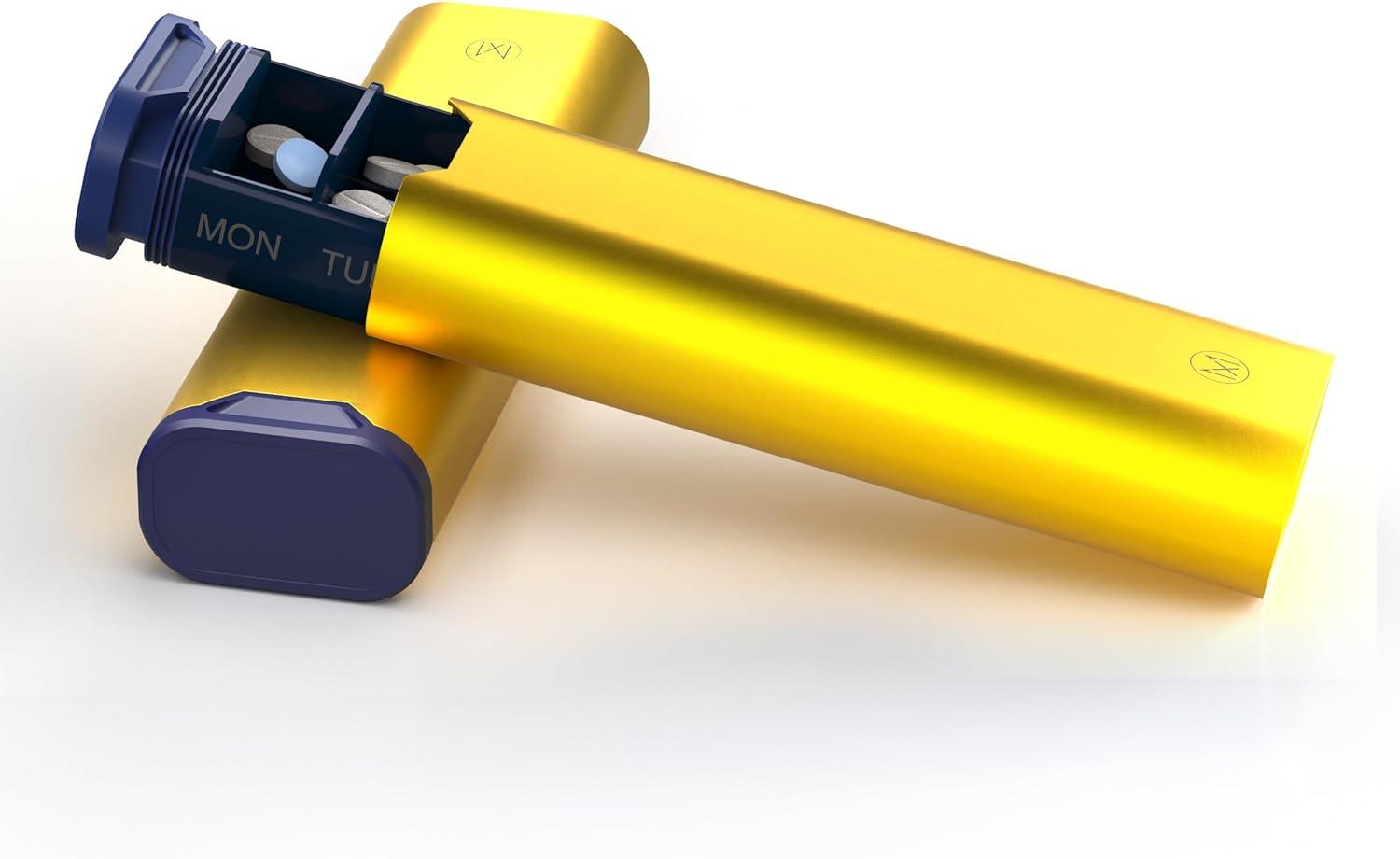 Premium Metal 7-Day Pill Box by Mannox - Yellow | Weekly Pill Organizer | Buy Now with Express ...