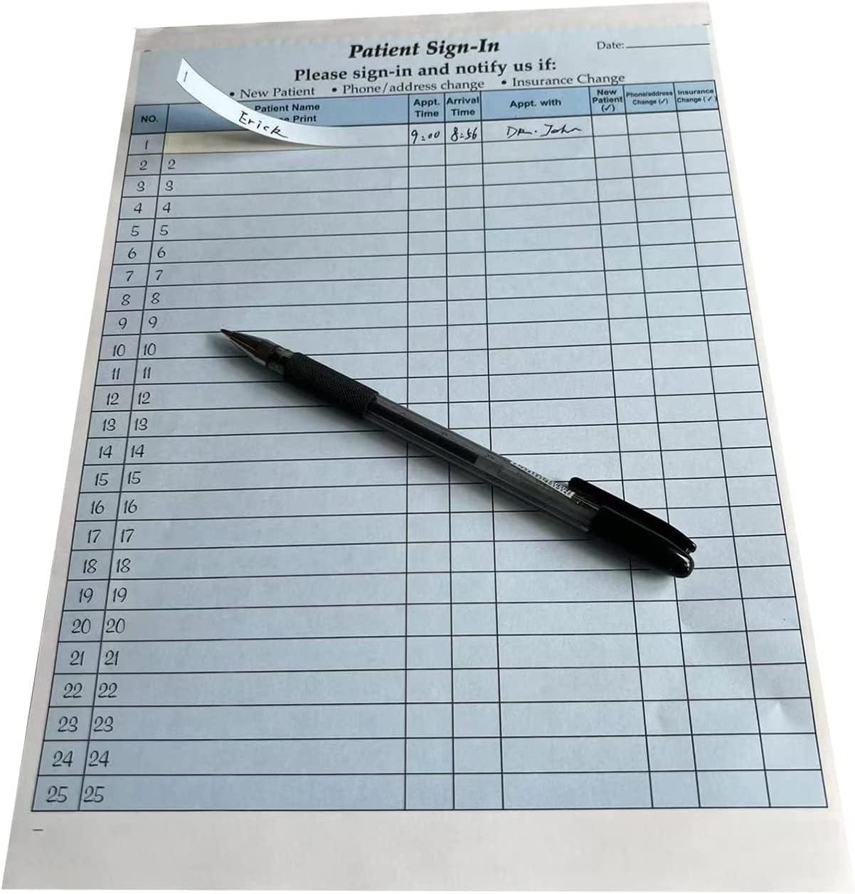 NCR Carbonless 3 Part Patient Sign in Sheets - HIPAA Approved for ...