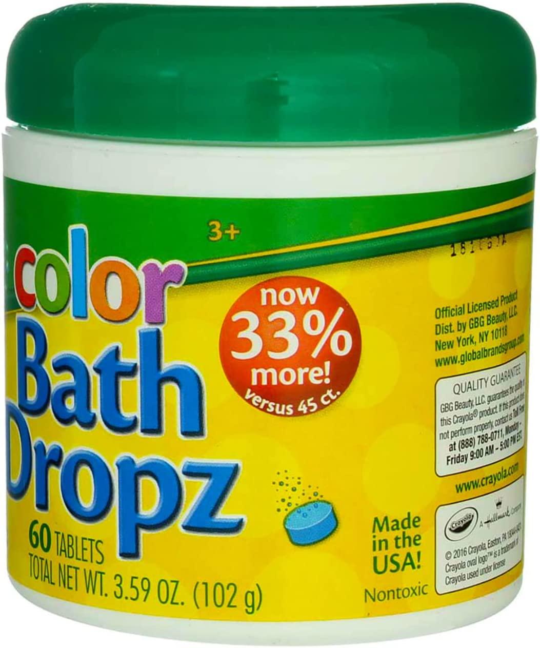 Bath Dropz Water-Coloring Tablets, 3.59 oz, 60 Ct