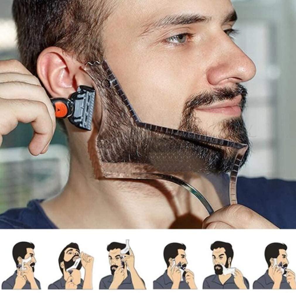 Men's Beard Shaping Tool with Inbuilt Comb for Goatee Mustache Sideburns - Clear | Symmetric ...