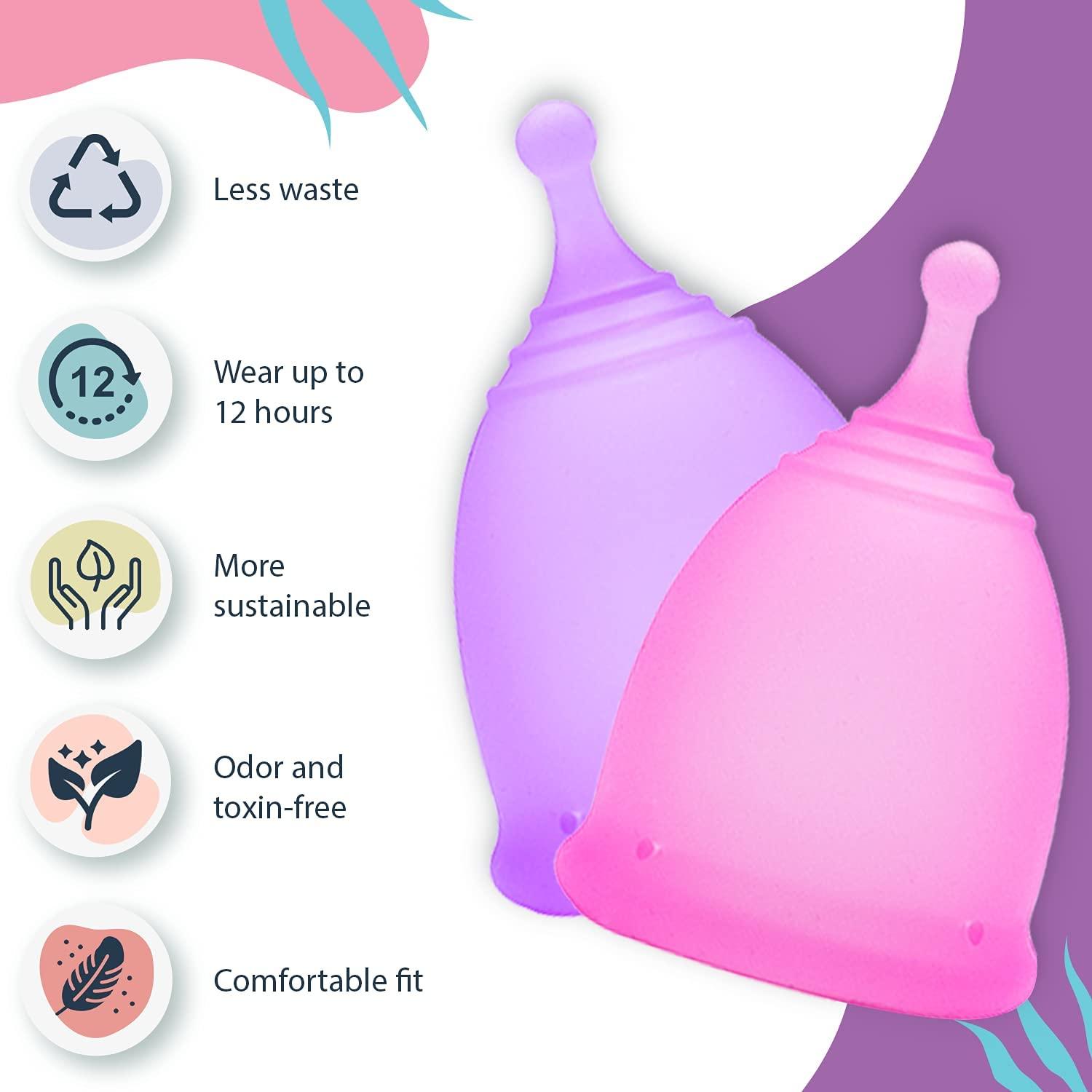 EcoBlossom Menstrual Cups - Set of 2 Reusable Period Cups | Soft ...