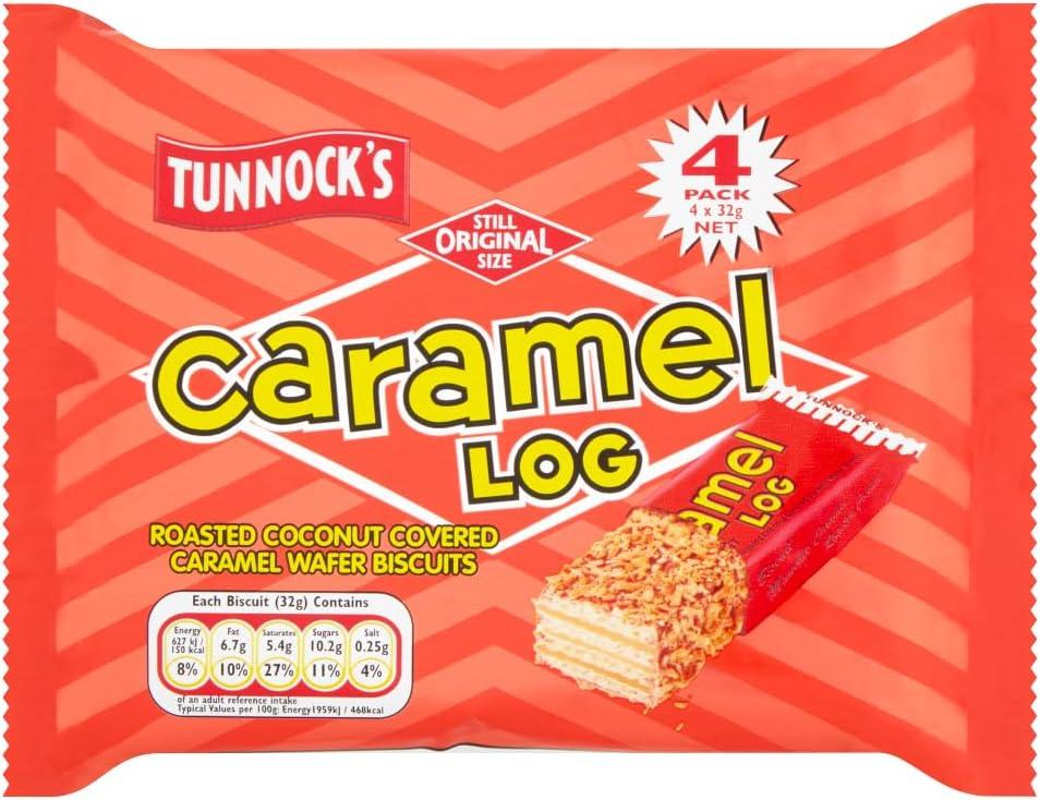Caramel Wafer Bundle With Tunnocks Caramel Log Wafer Biscuits 4x32g x2 ...