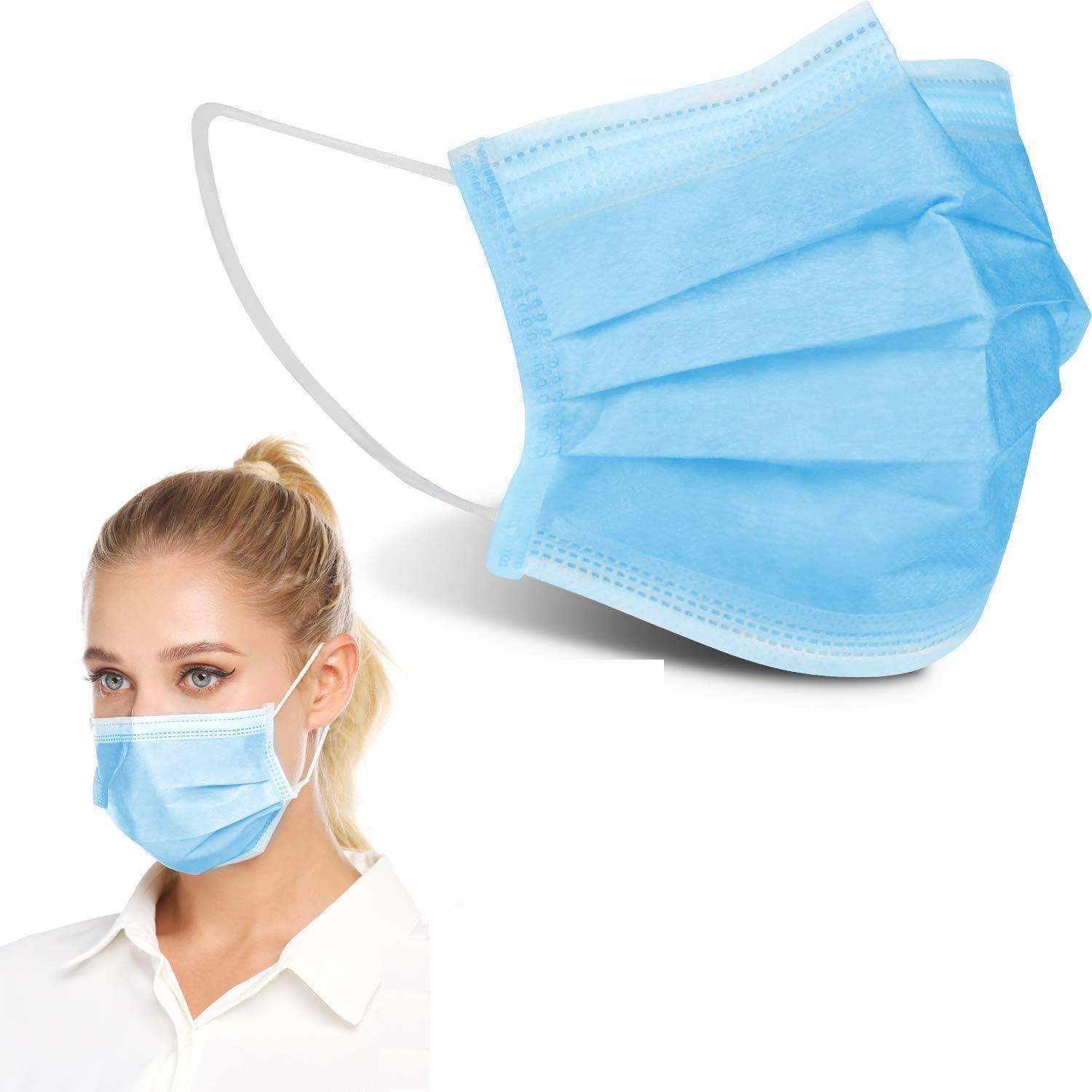 ACCURATE Blue Disposable Face Masks | 3 Ply Earloop with Nose Clip ...